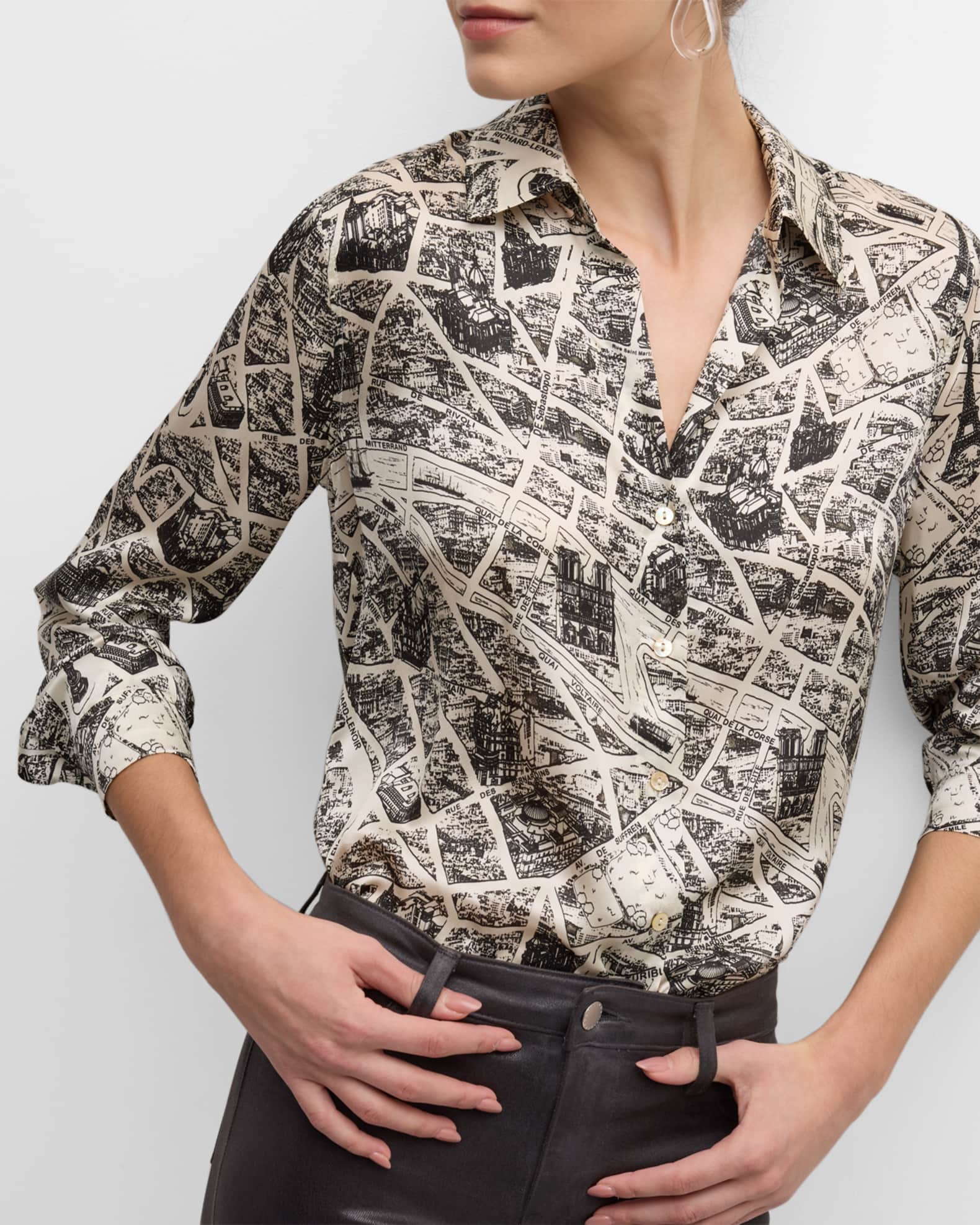L'Agence Tyler Paris-Printed Silk Blouse | Neiman Marcus