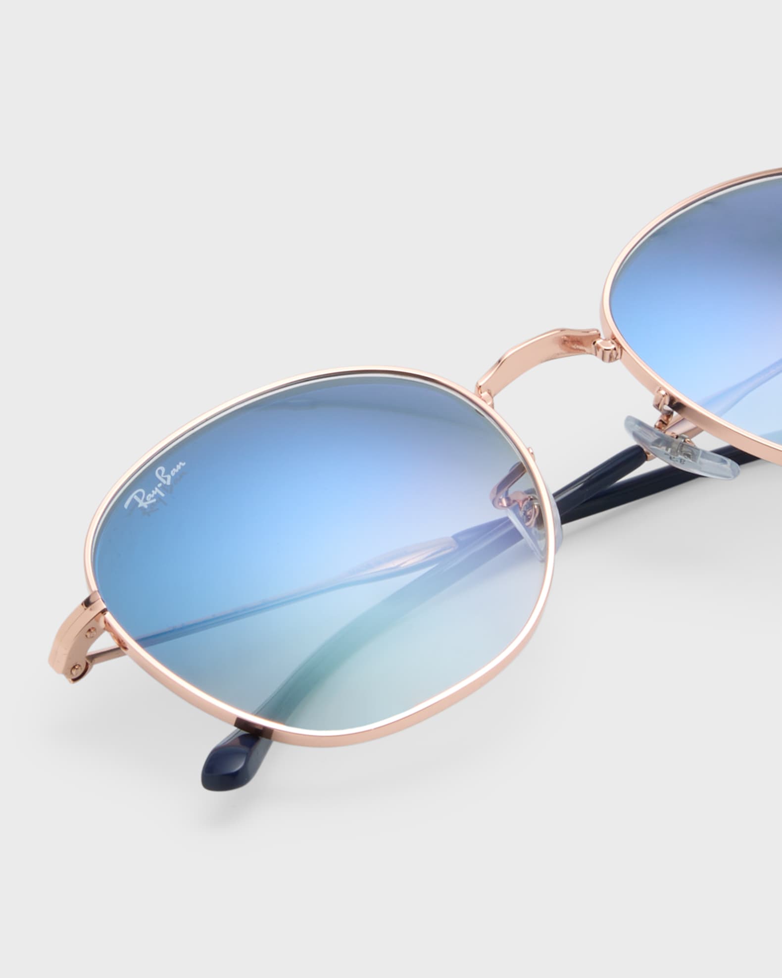 Ray-Ban Gradient Metal Round Sunglasses, 55MM | Neiman Marcus
