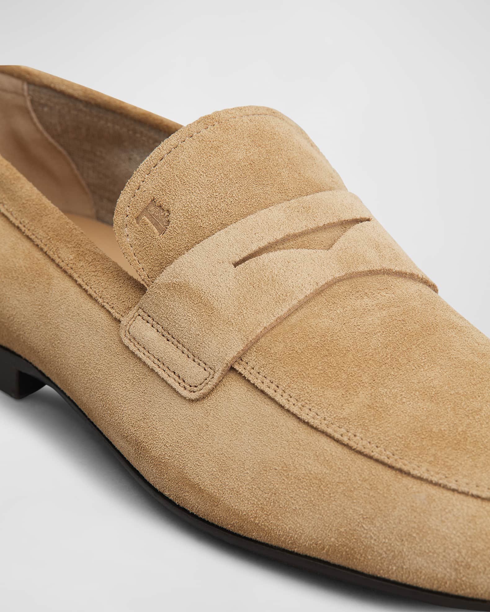 Tod's Men's Suede Penny Loafers | Neiman Marcus