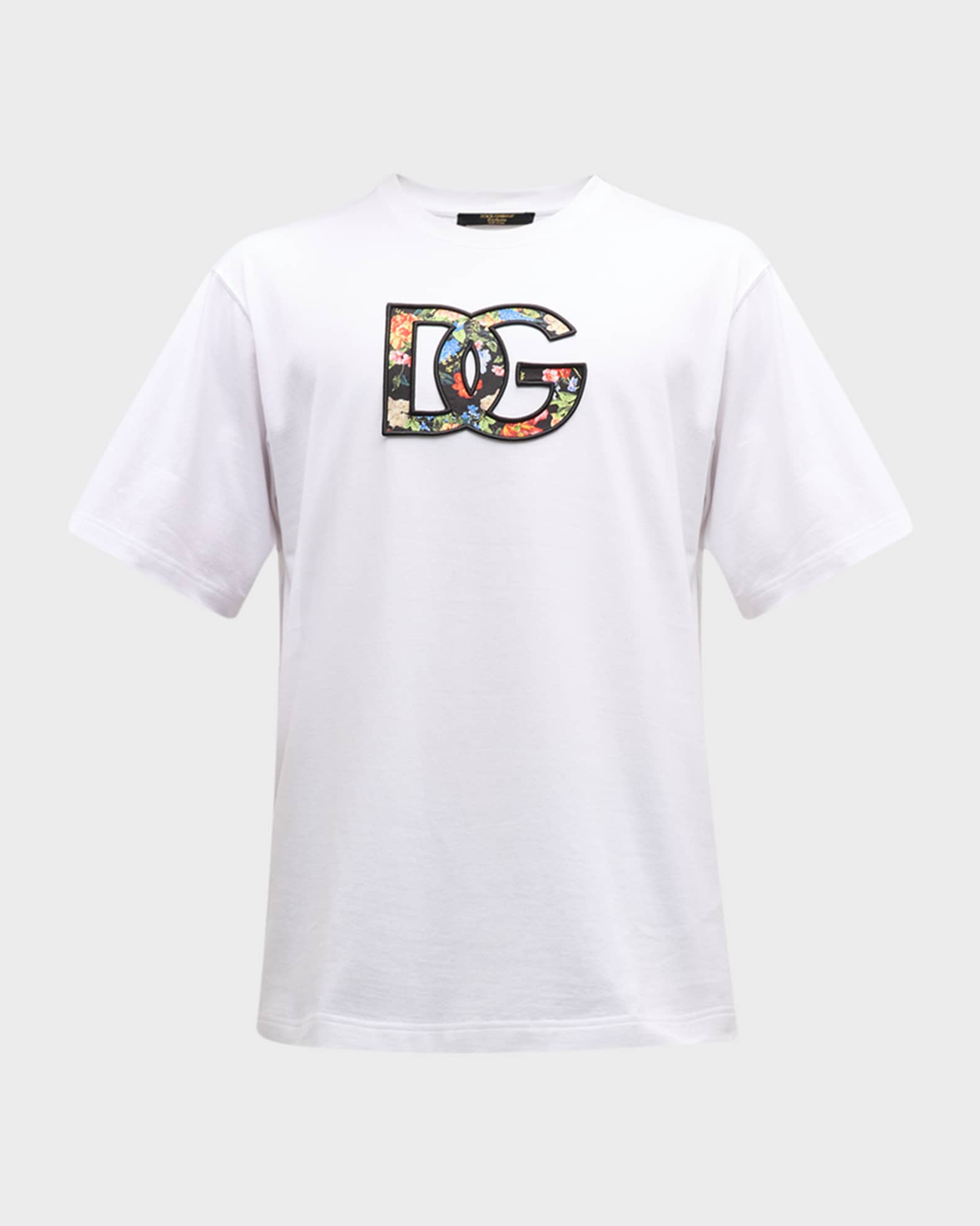 Dolce&Gabbana Men's Floral DG Logo T-Shirt | Neiman Marcus