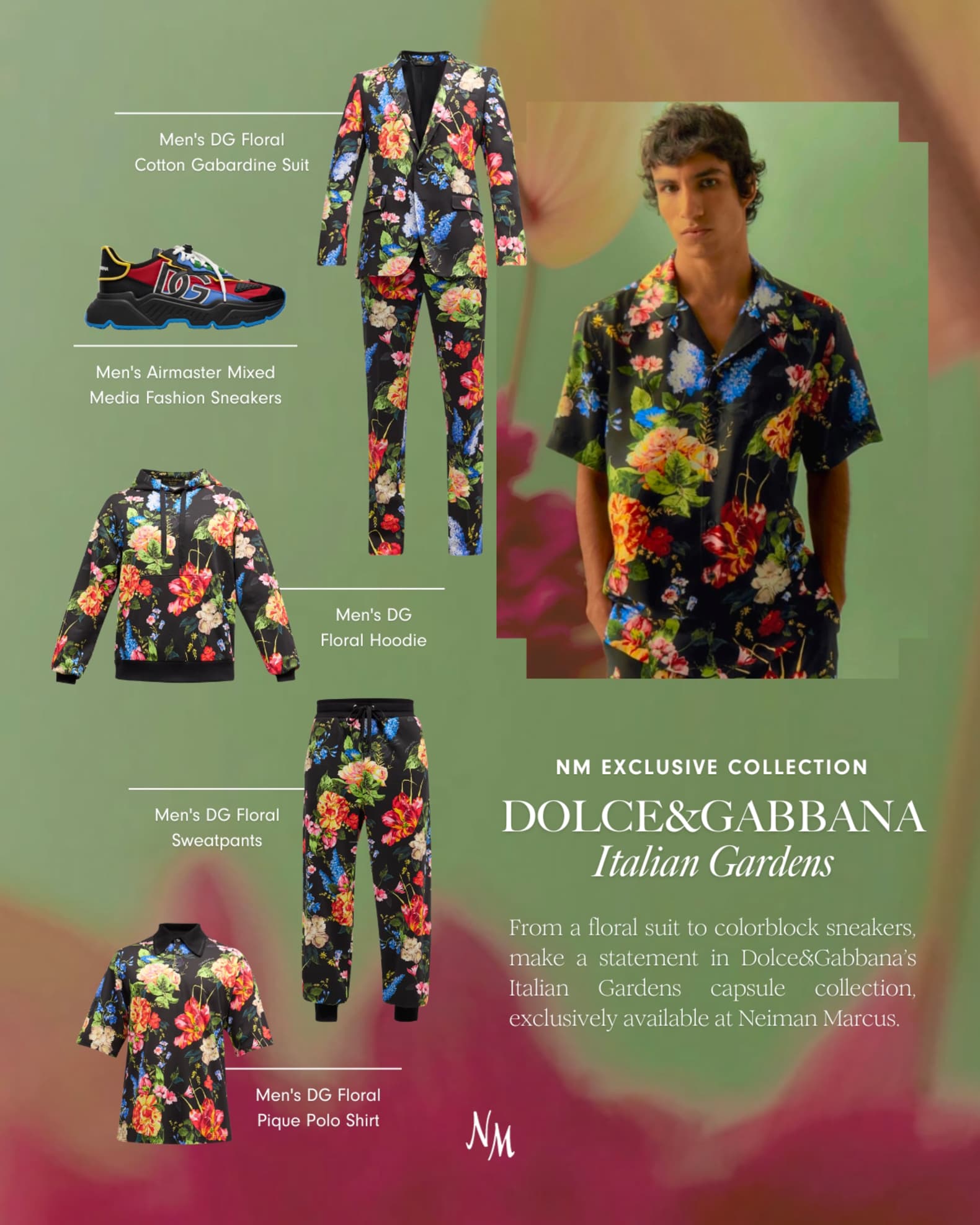Dolce&Gabbana Men's DG Floral Cotton Gabardine Suit | Neiman Marcus