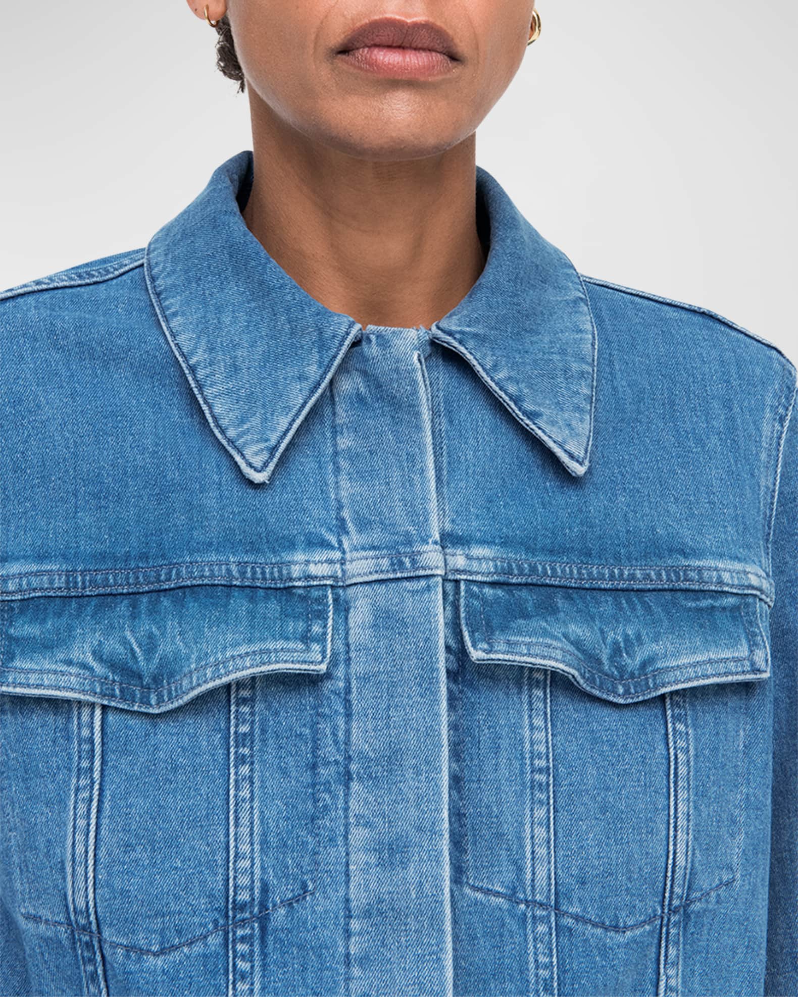 Another Tomorrow Cropped Denim Jacket | Neiman Marcus