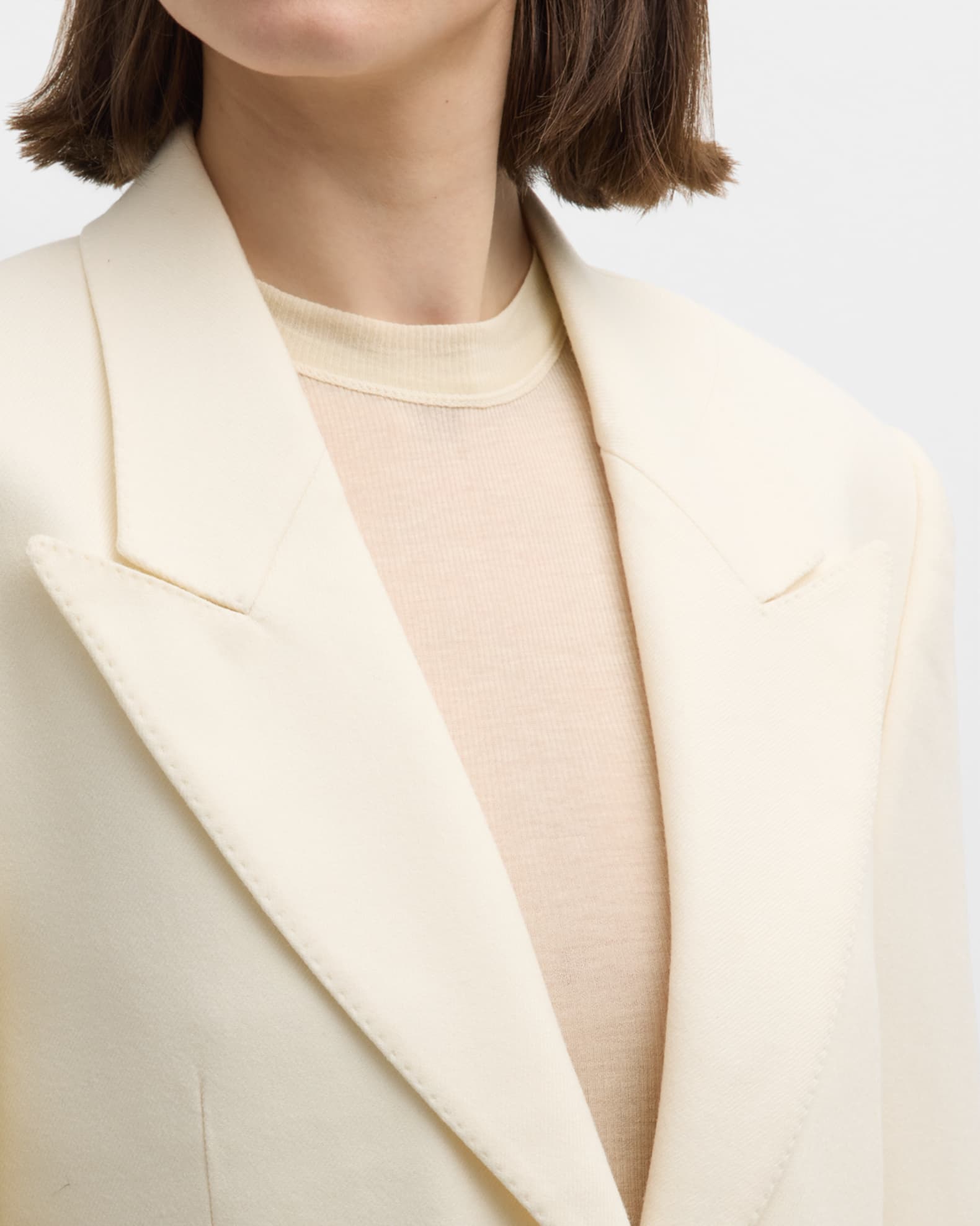 BITE Studios Ecole Flannel Single-Breasted Blazer Jacket | Neiman Marcus