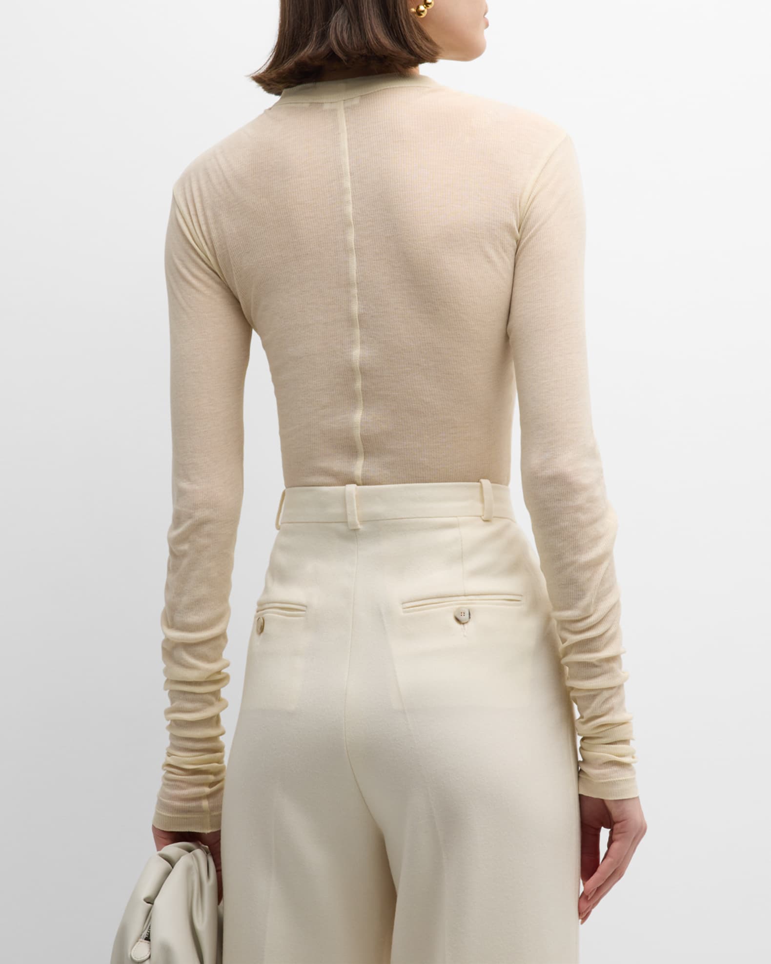 BITE Studios Long-Sleeve Rib Jersey T-Shirt | Neiman Marcus