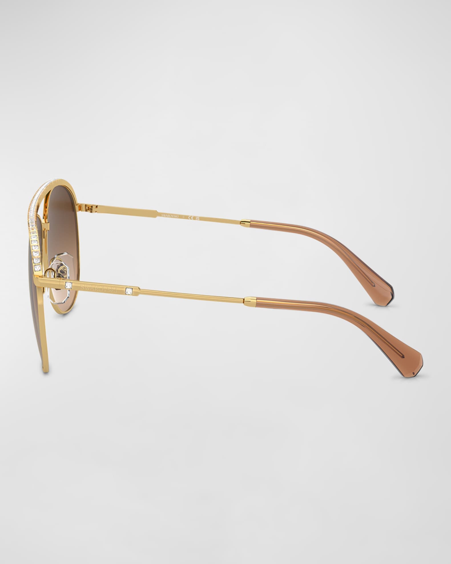 SWAROVSKI Pavé Metal Aviator Sunglasses | Neiman Marcus