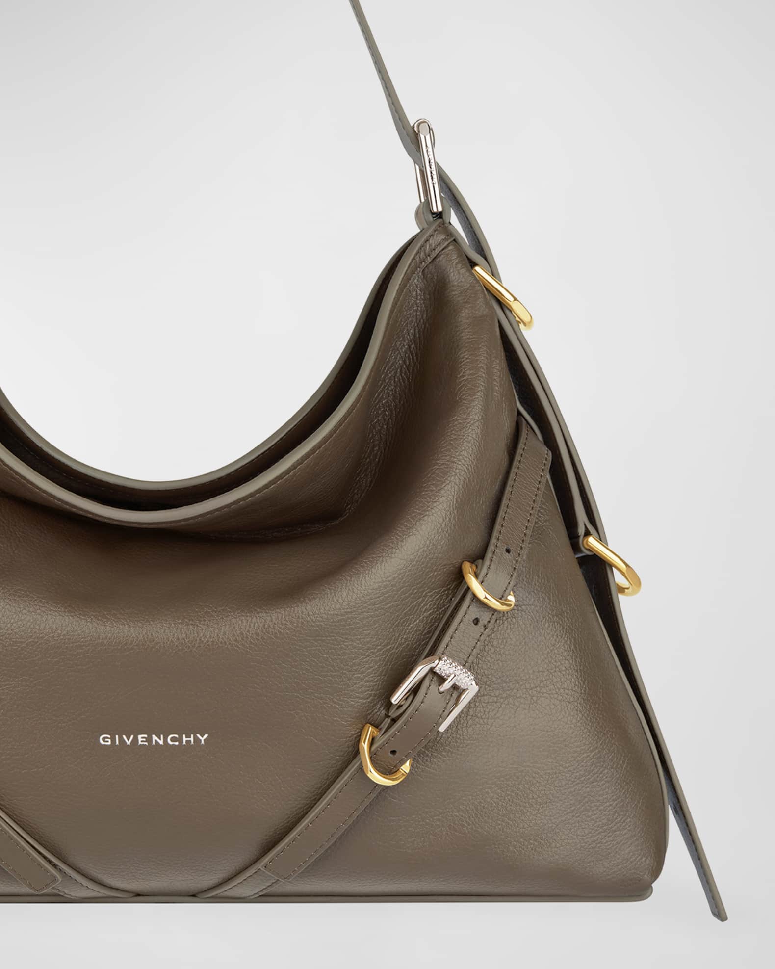 Givenchy Voyou Medium Shoulder Bag in Tumbled Leather | Neiman Marcus