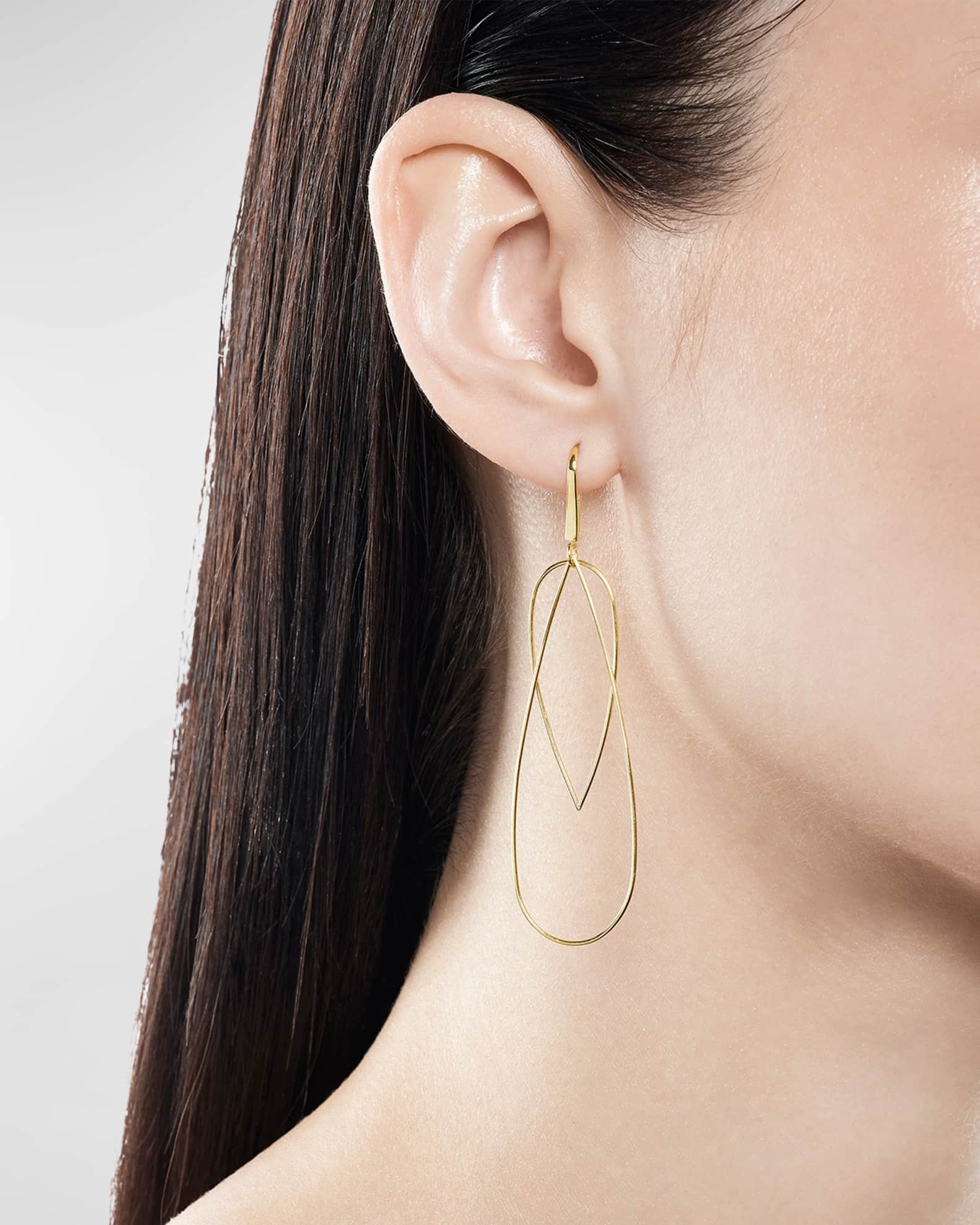 LANA 14k Elongated Dangle Hoop Earrings | Neiman Marcus