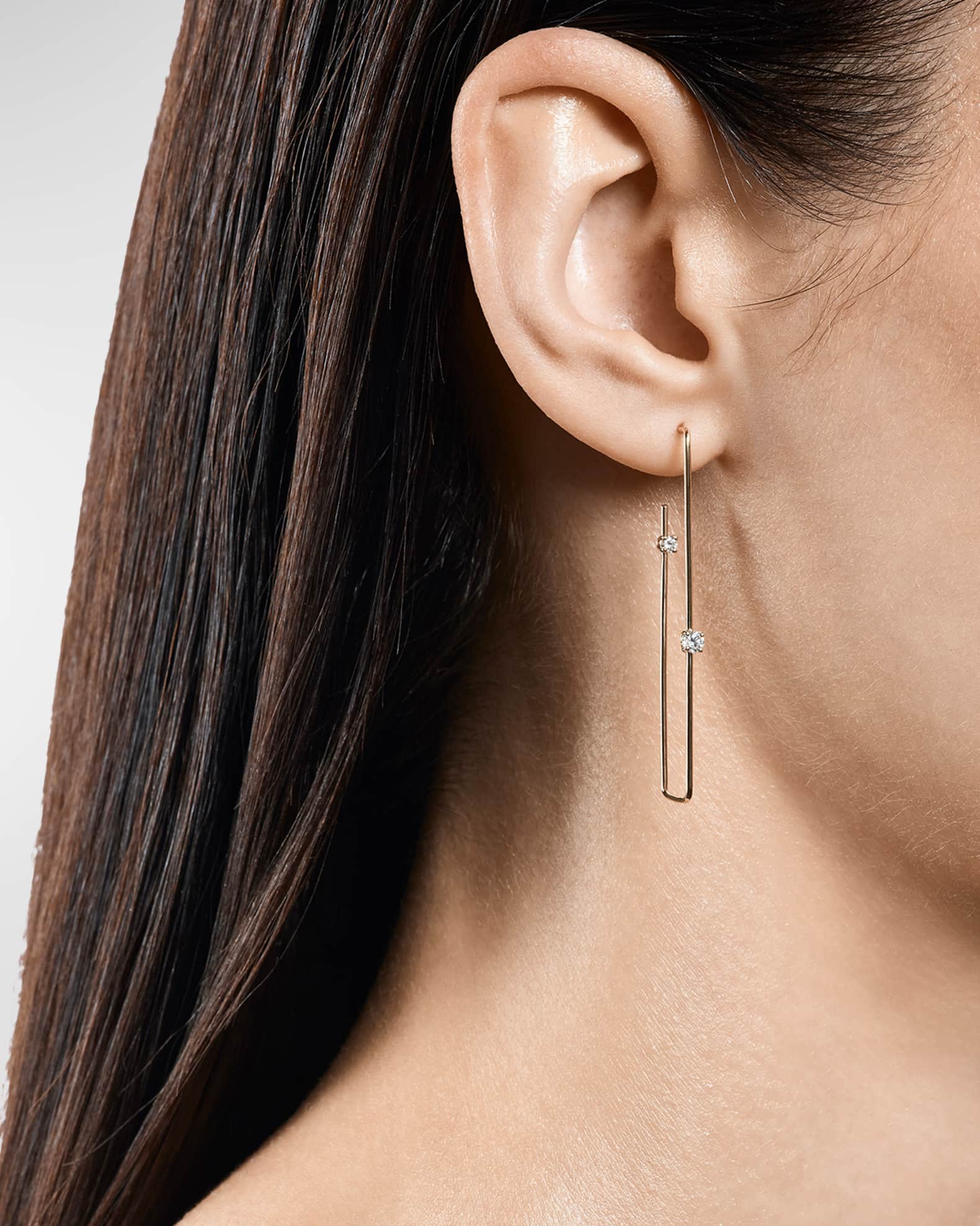 LANA 14k Diamond Wire Rectangle Hoops | Neiman Marcus