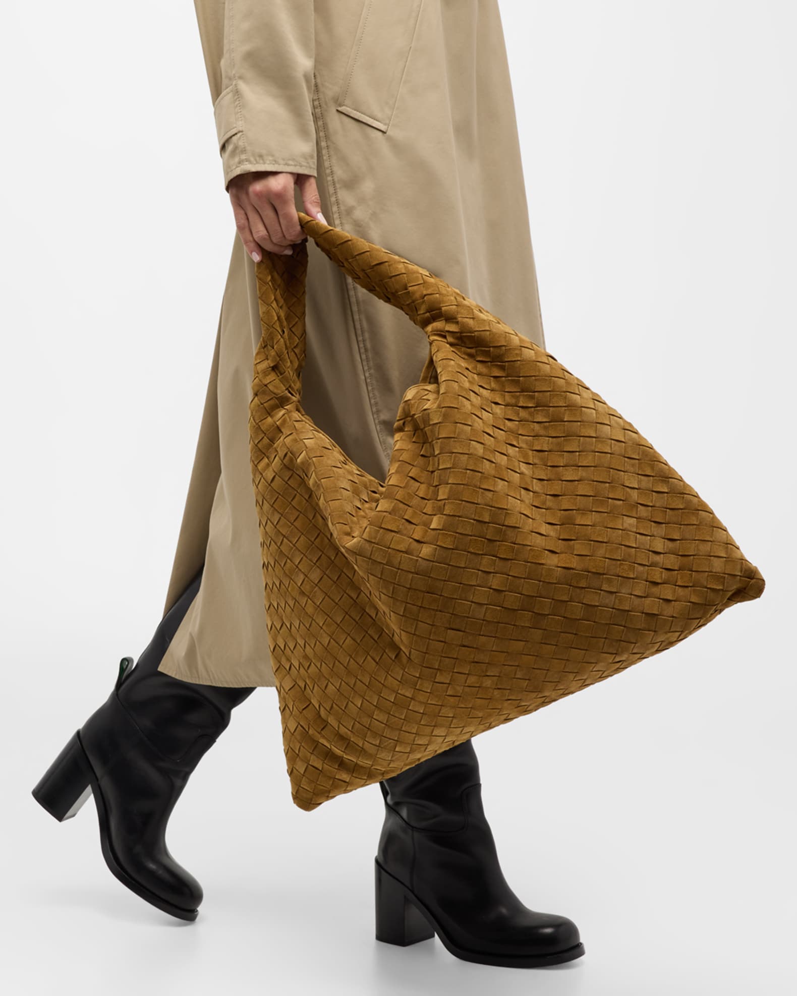 Bottega Veneta Hop Large Suede Hobo Bag | Neiman Marcus