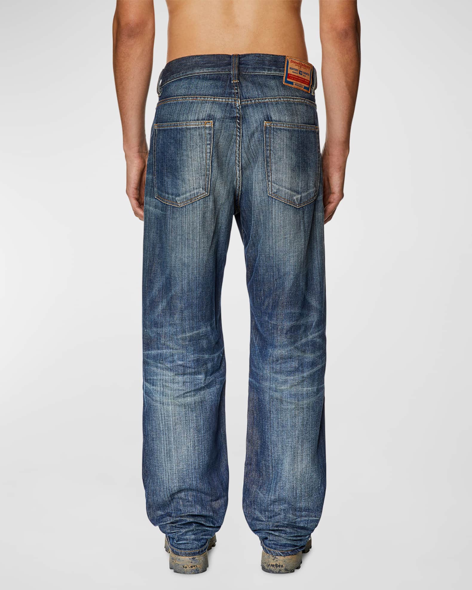 Diesel Men's D Macs FSD4 Distressed Straight-Leg Jeans | Neiman Marcus