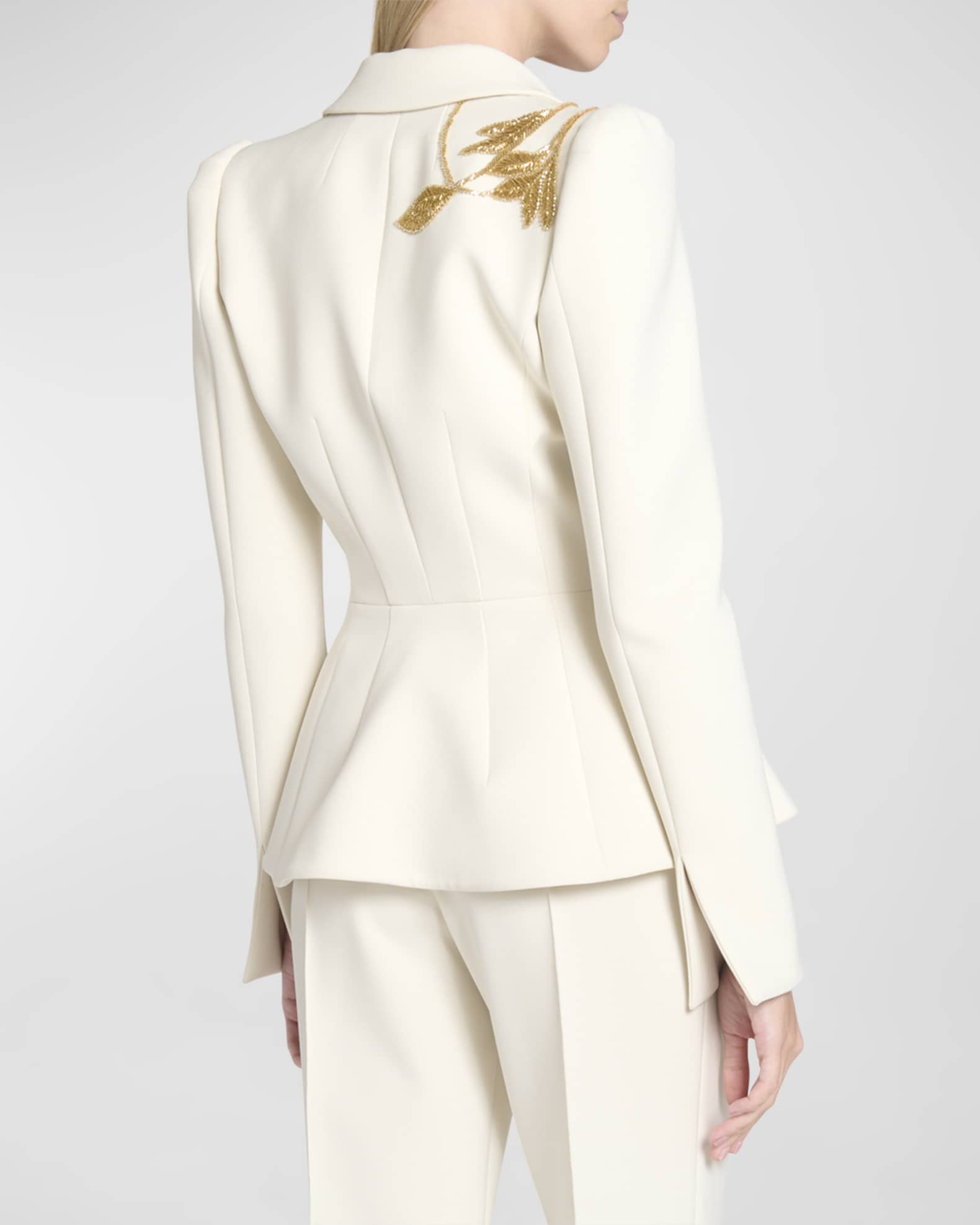 Embroidered Cady Suit | Neiman Marcus