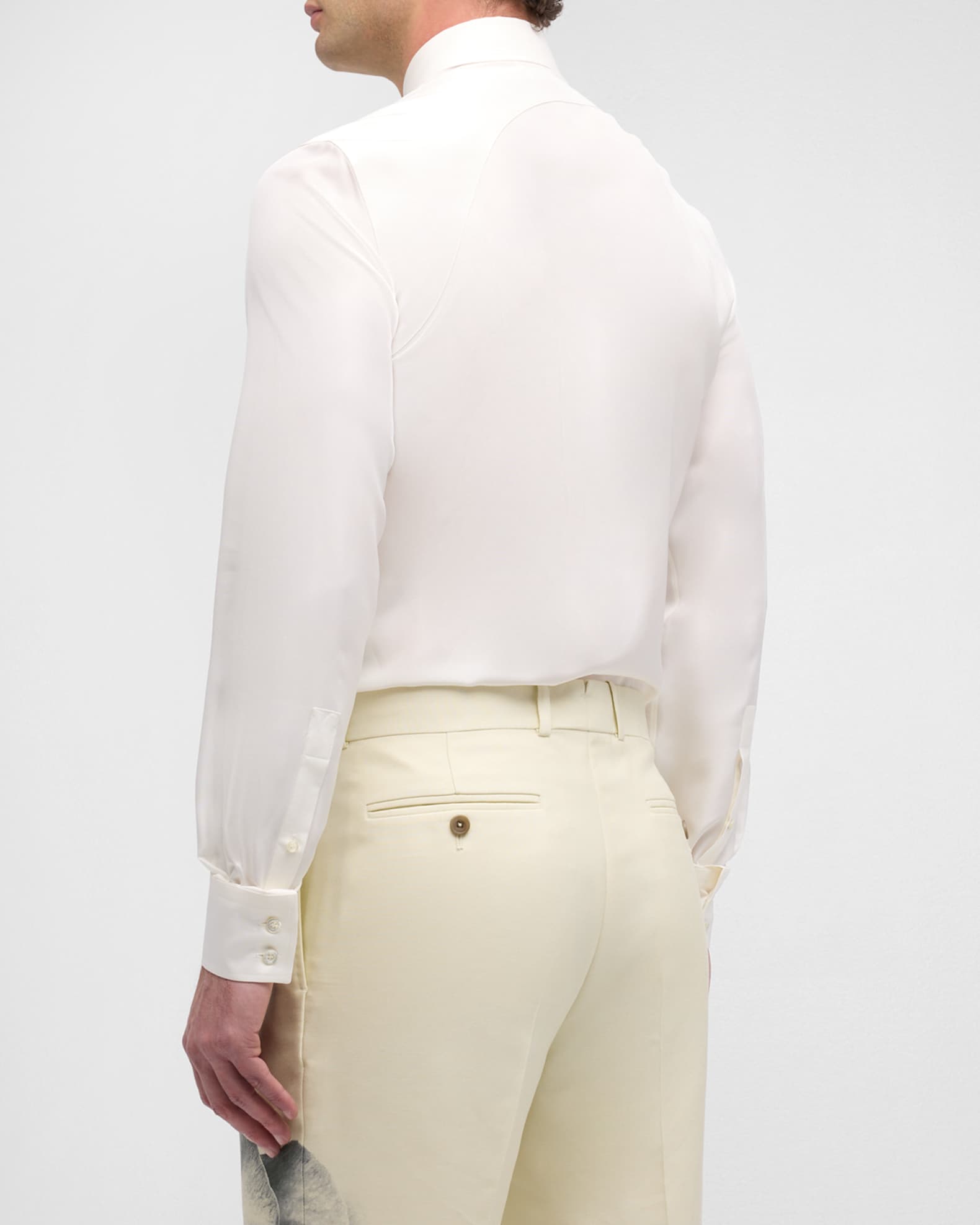 Alexander McQueen Men's Silk Satin Harness Dress Shirt | Neiman Marcus