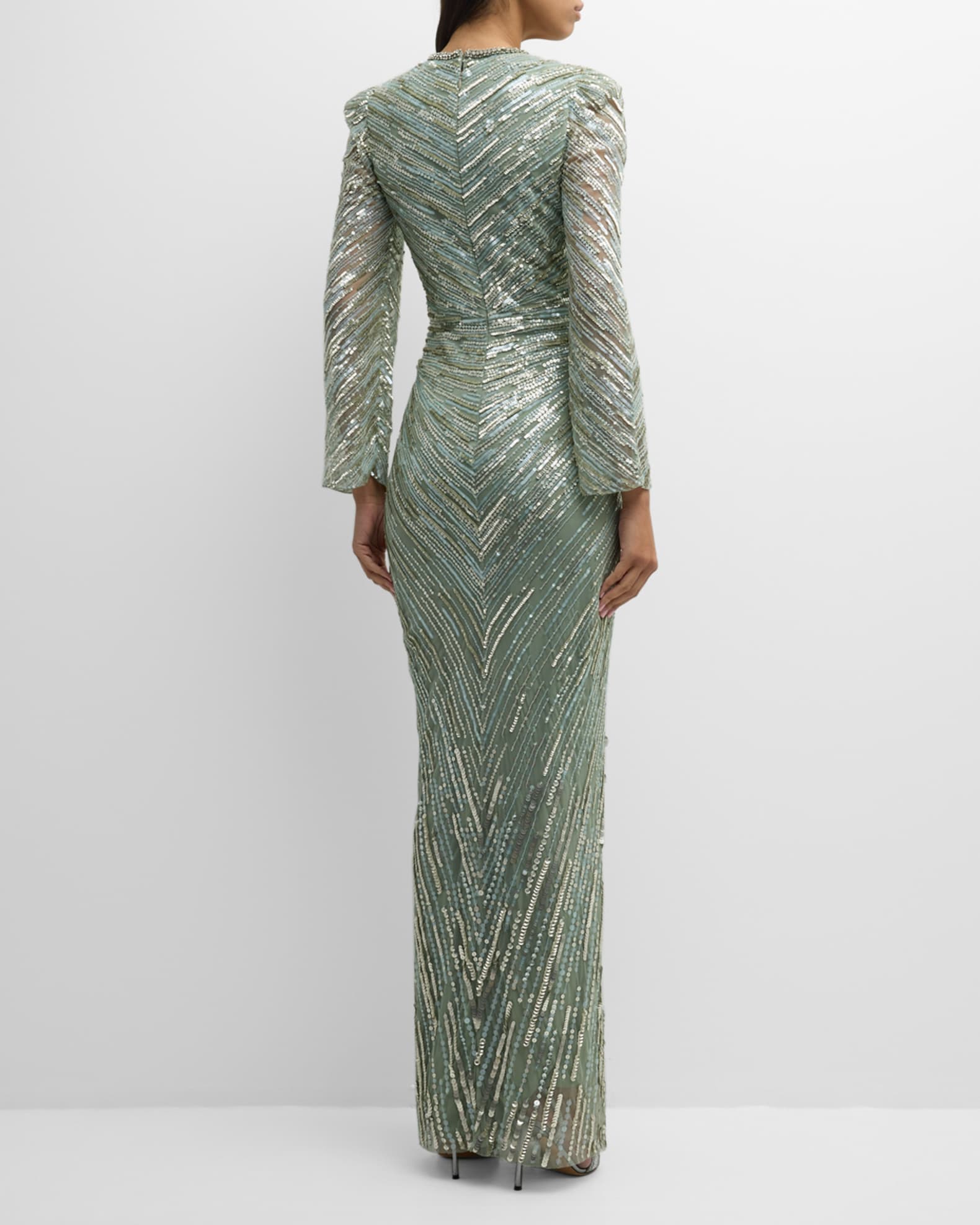 Jenny Packham Darcy Embellished Gown with Gathered Front | Neiman Marcus