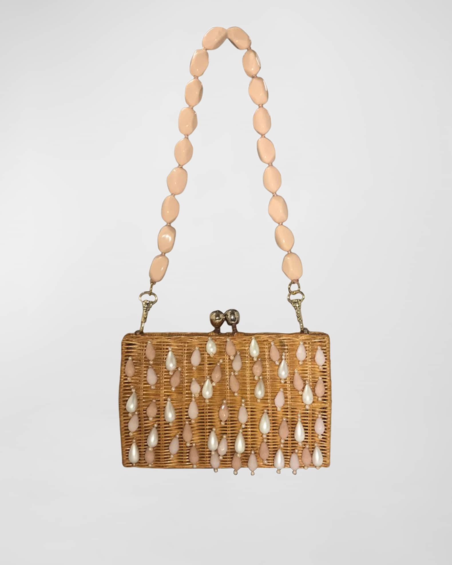 Serpui Corina Rain Mother-of-Pearl Straw Crossbody Bag | Neiman Marcus