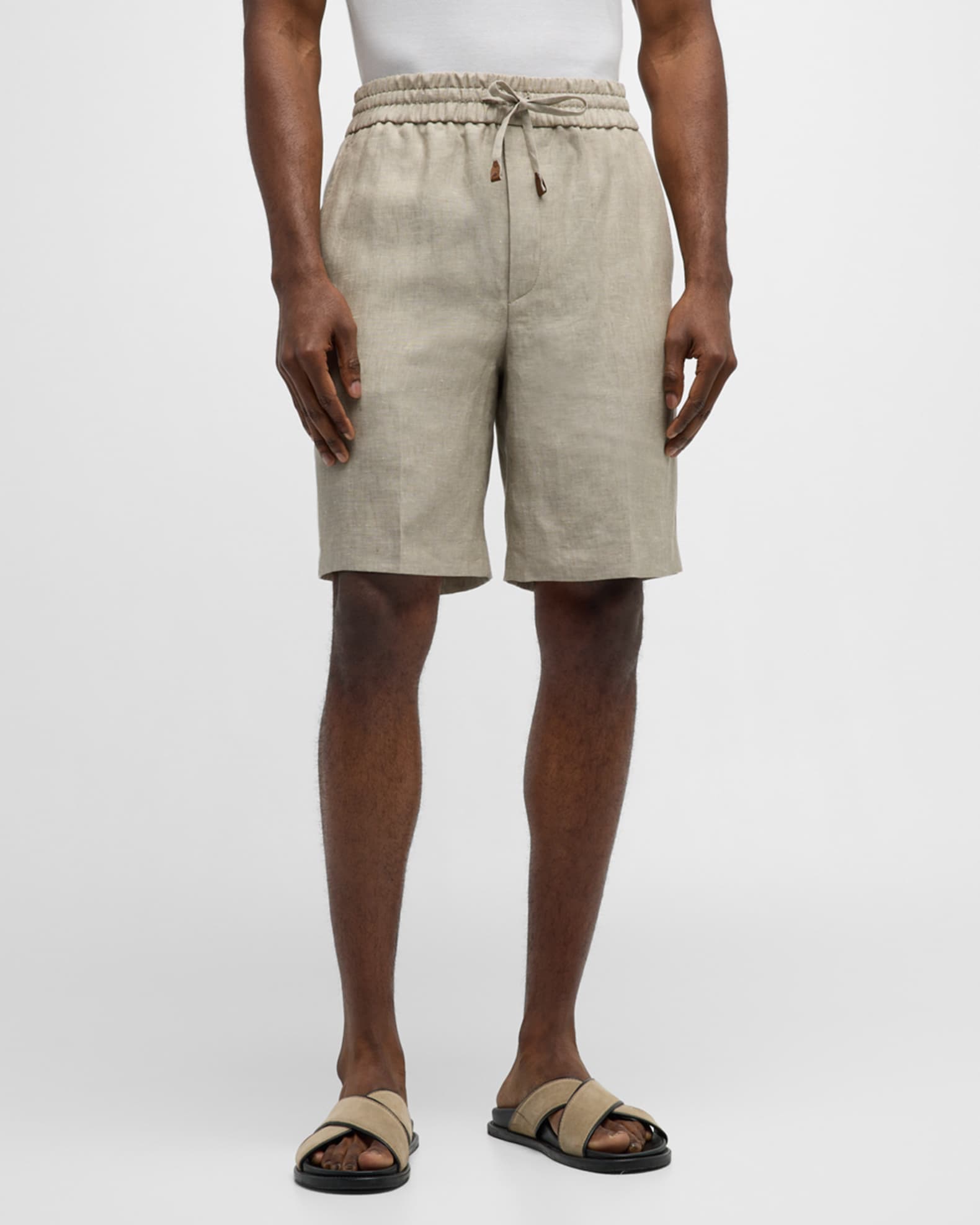 Brioni Men's Linen Drawstring Shorts | Neiman Marcus