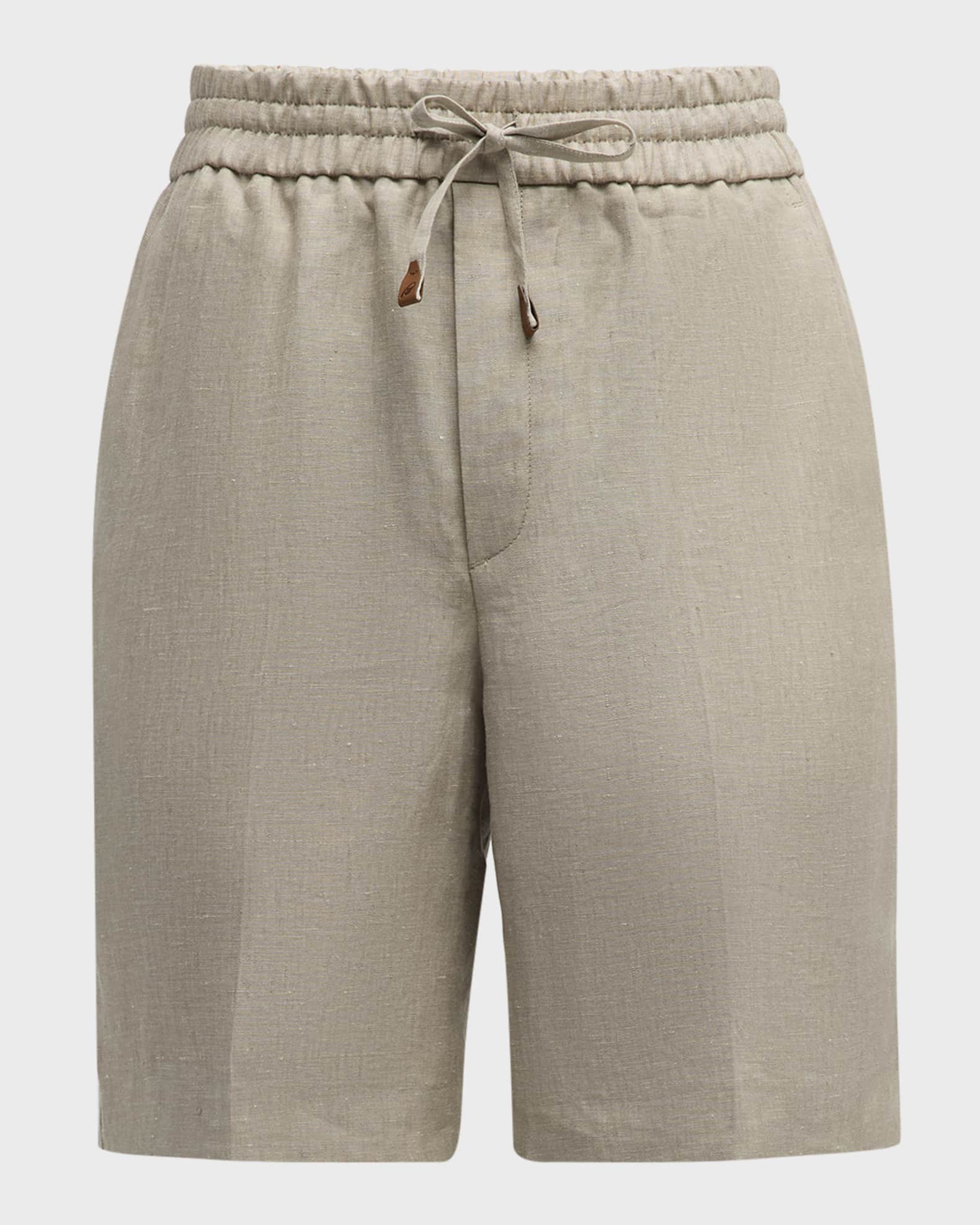 Brioni Men's Linen Drawstring Shorts | Neiman Marcus