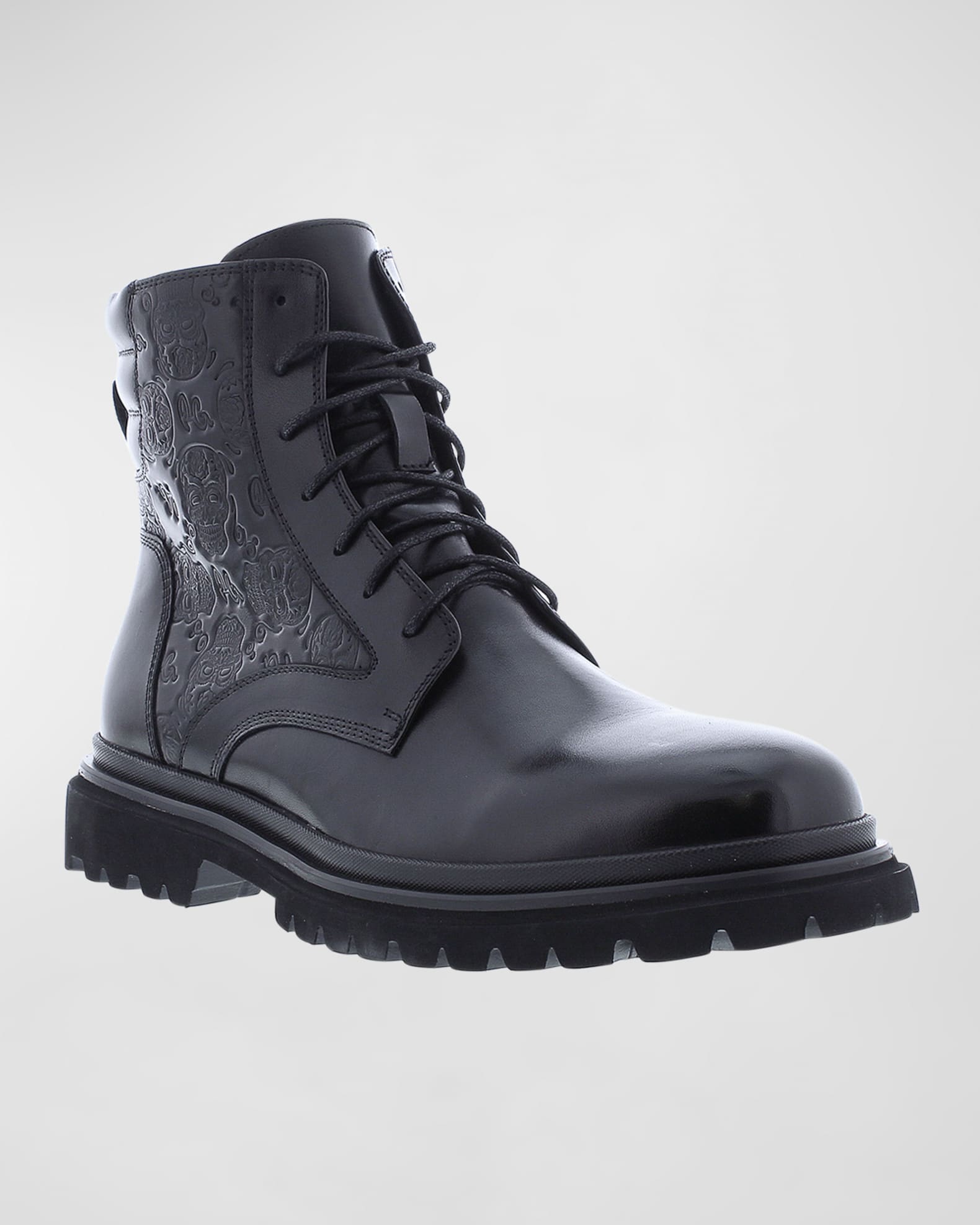 Robert Graham Men's Geneva Embossed Leather Lace-Up Boots | Neiman Marcus