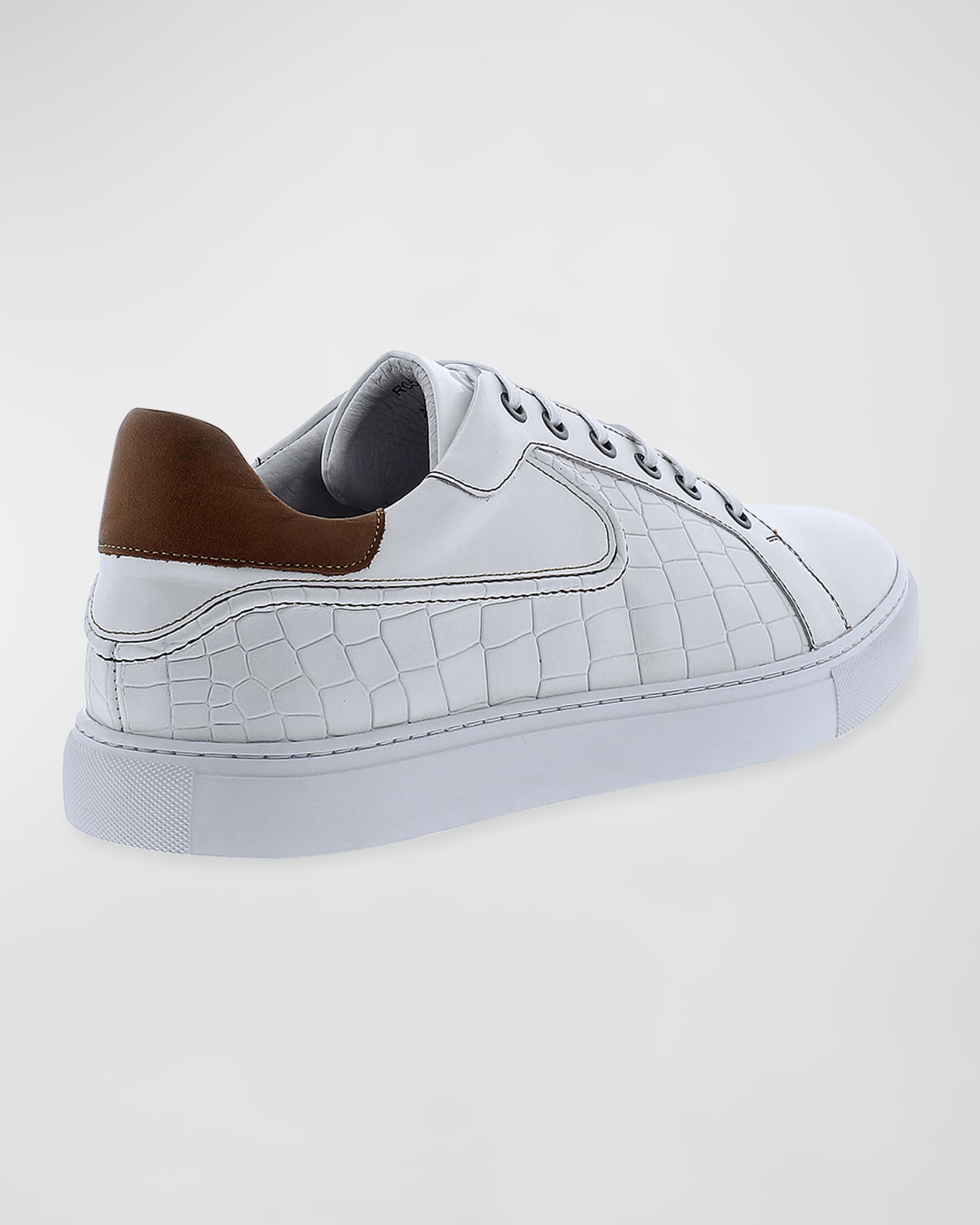 Robert Graham Men's Uffizi Croc-Effect Leather Low-Top Sneakers ...