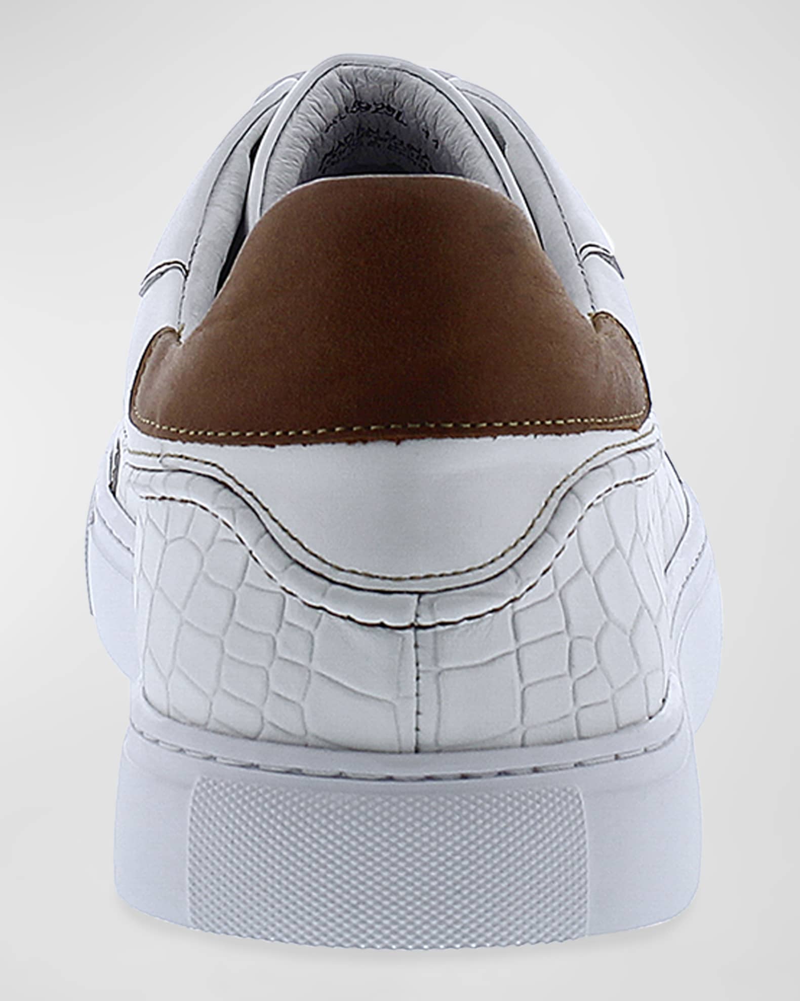 Robert Graham Men's Uffizi Croc-Effect Leather Low-Top Sneakers ...