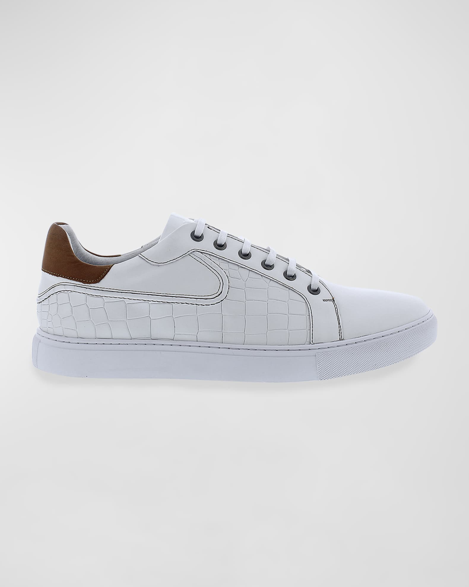 Robert Graham Men's Uffizi Croc-Effect Leather Low-Top Sneakers ...