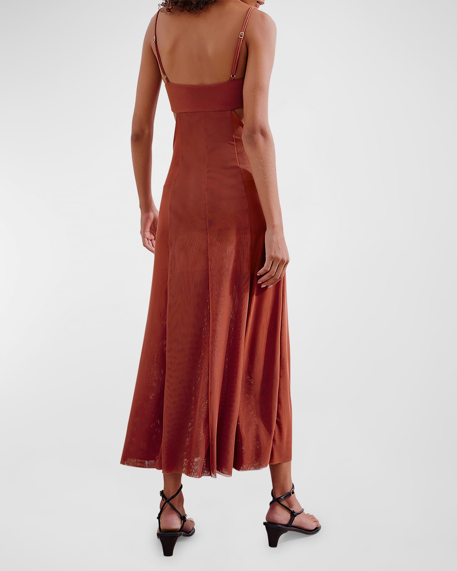 Vix Solid Melinda Cutout Maxi Dress | Neiman Marcus