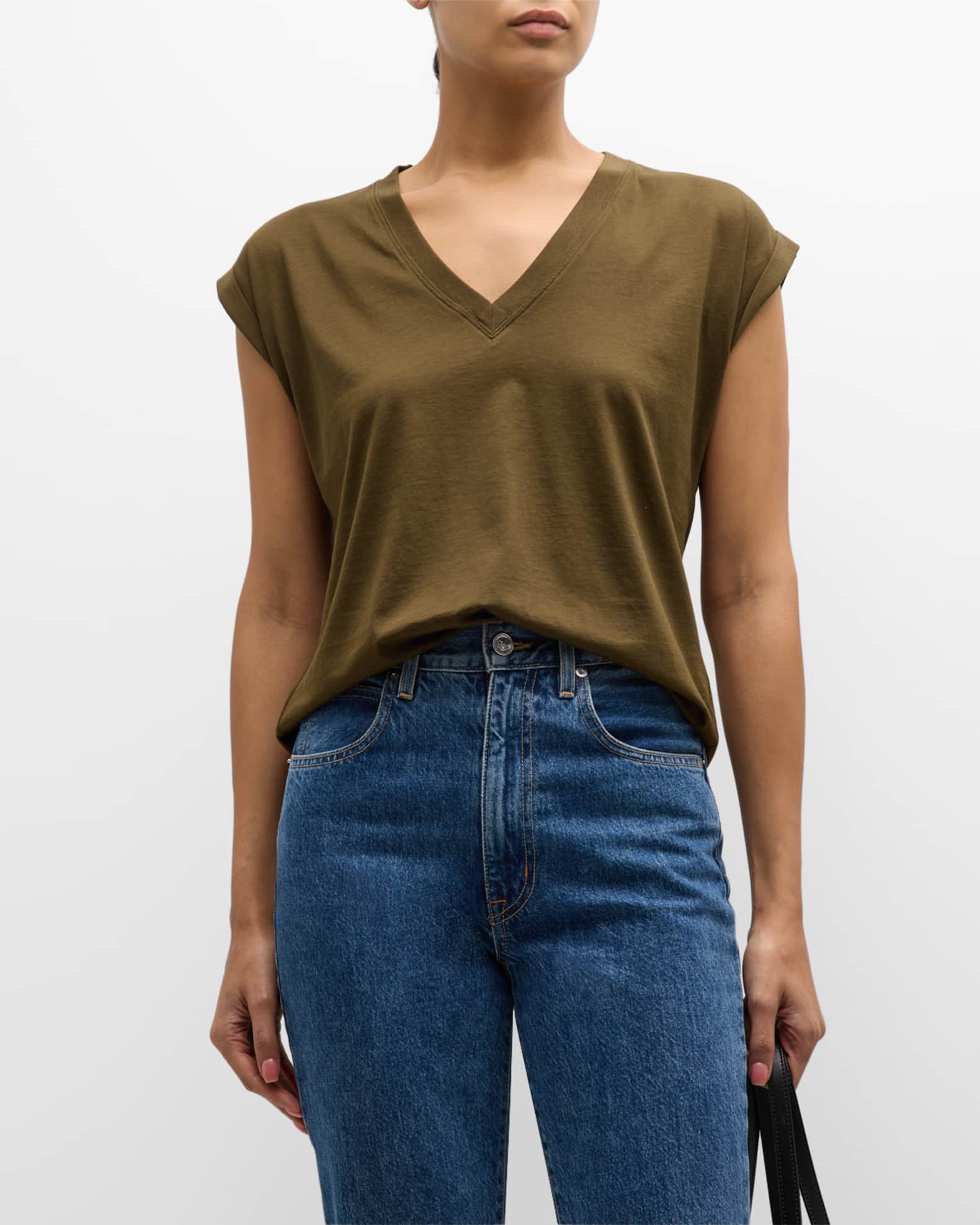 FRAME Easy V-Neck Tee | Neiman Marcus