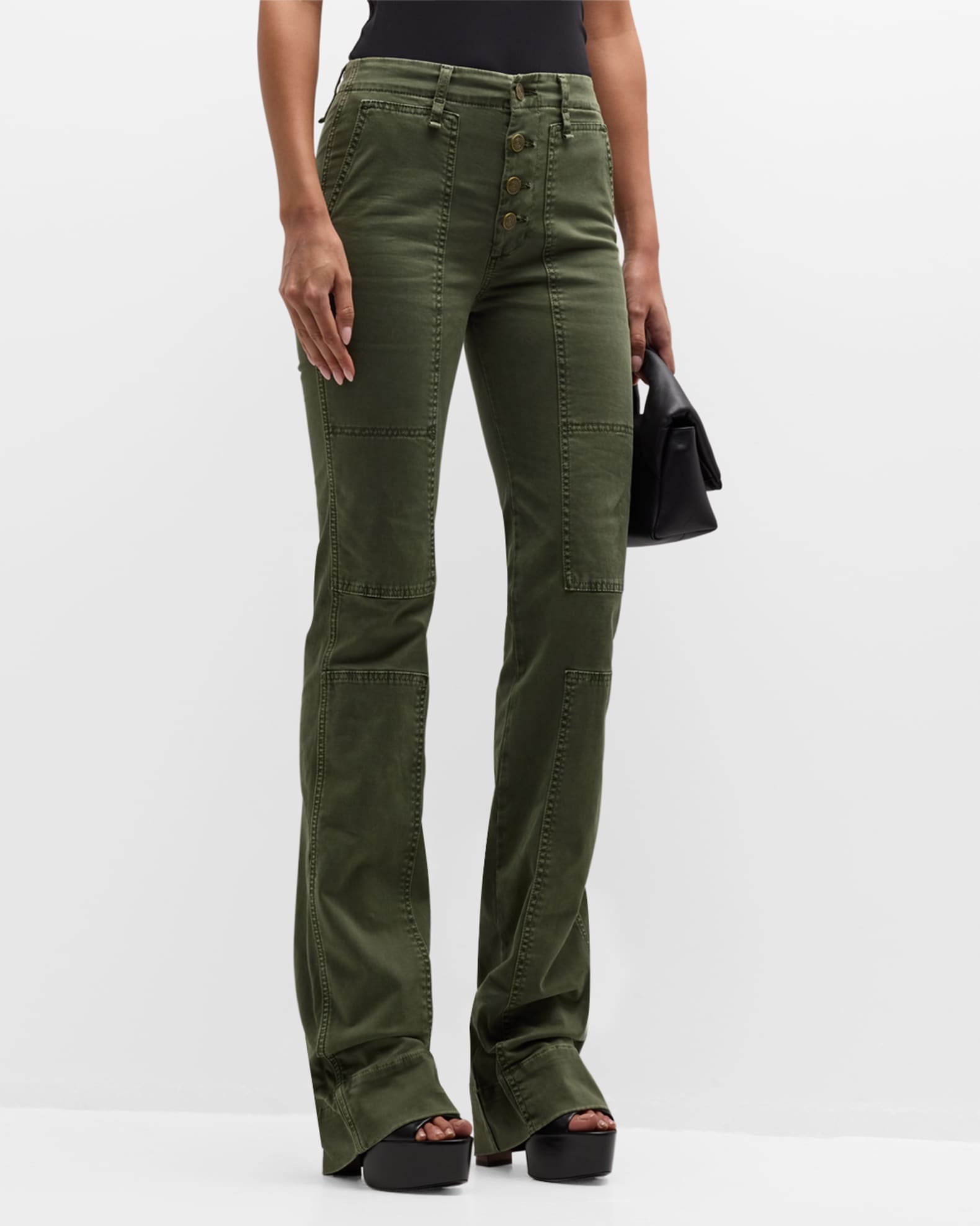 FRAME The Utility Slim Stacked Jeans | Neiman Marcus