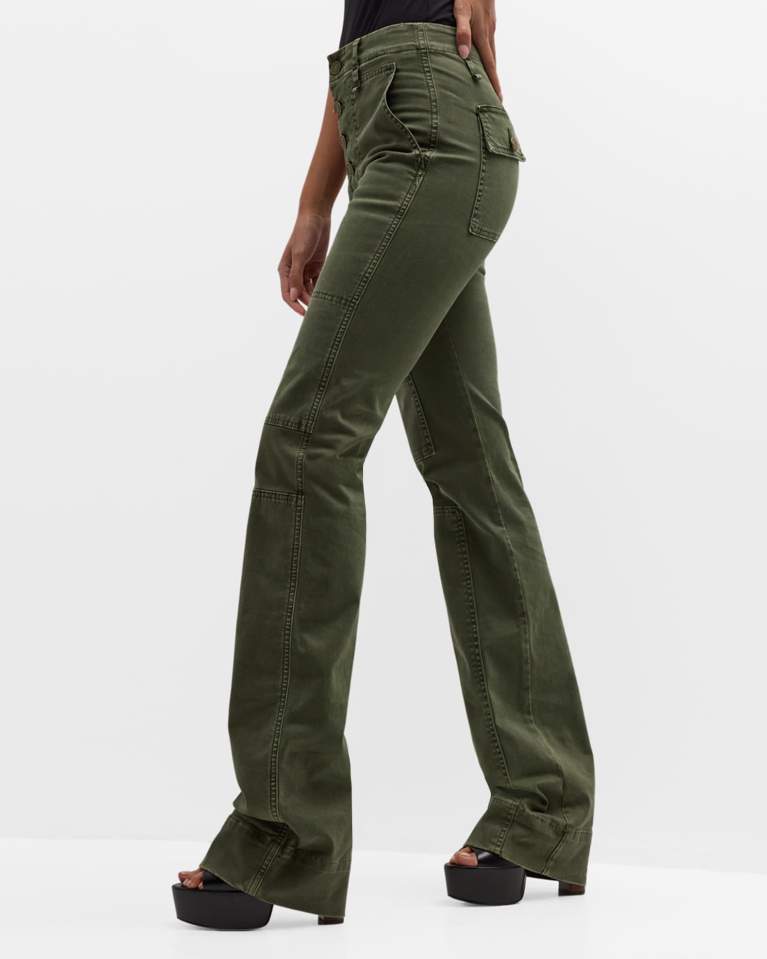 FRAME The Utility Slim Stacked Jeans | Neiman Marcus