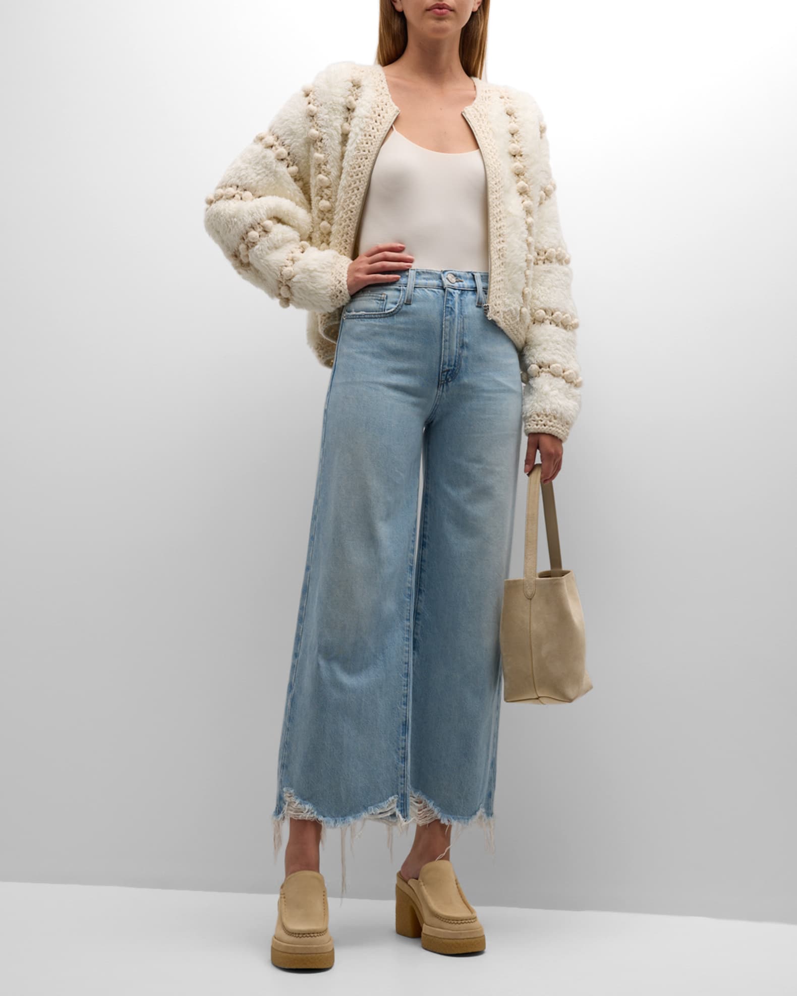 FRAME Le Jane Wide Crop Jeans | Neiman Marcus
