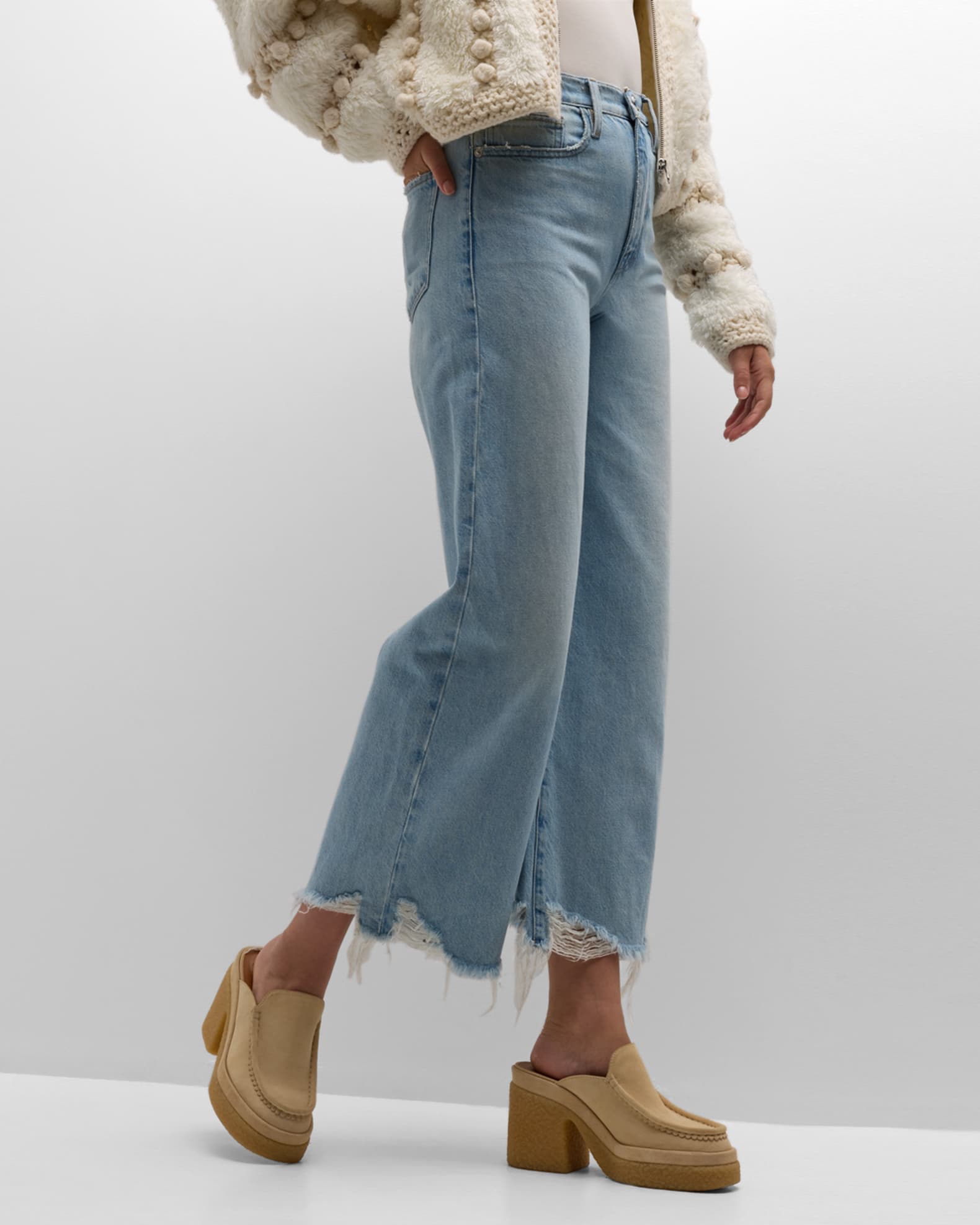 FRAME Le Jane Wide Crop Jeans | Neiman Marcus