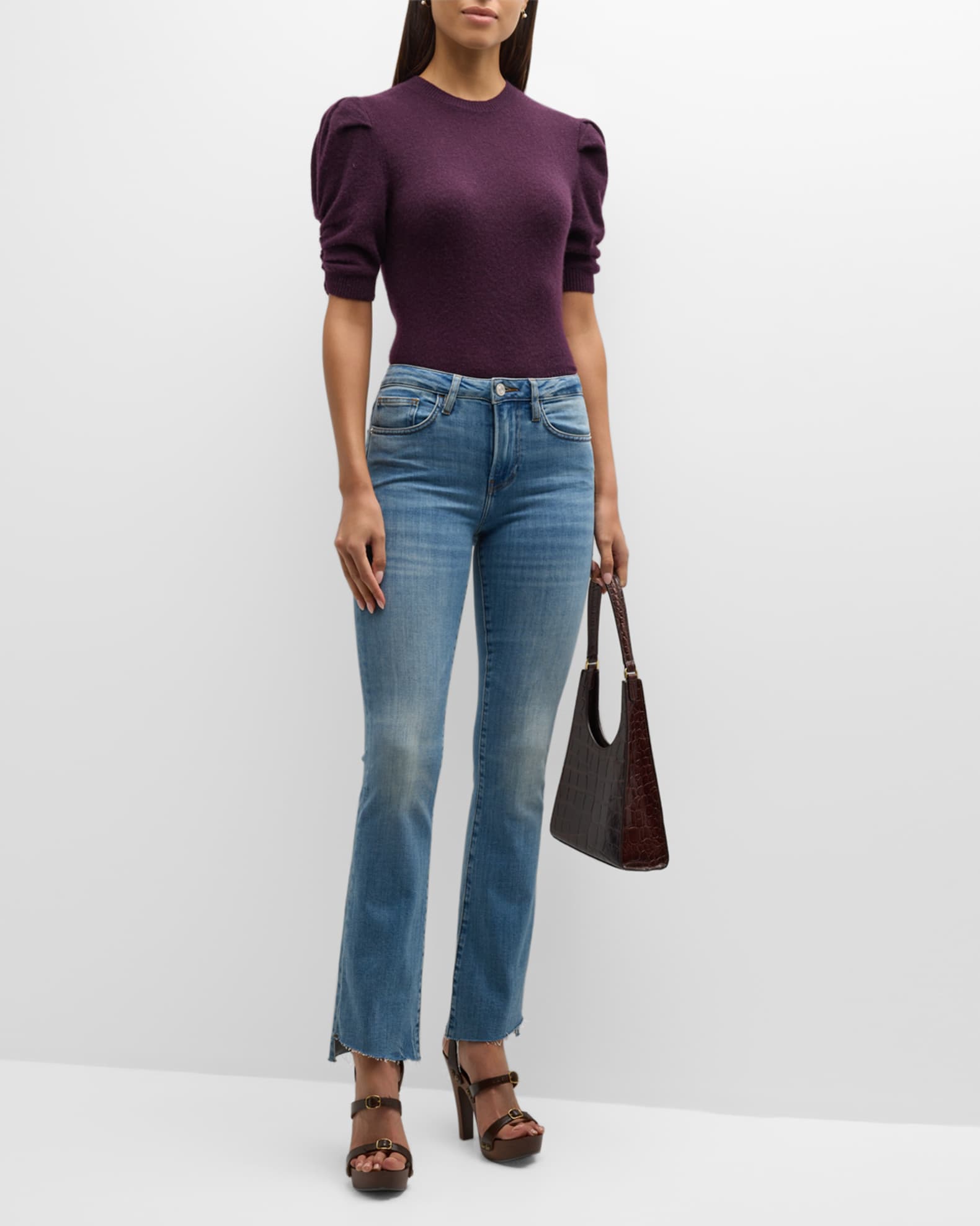 FRAME Le Crop Mini Boot Jeans | Neiman Marcus