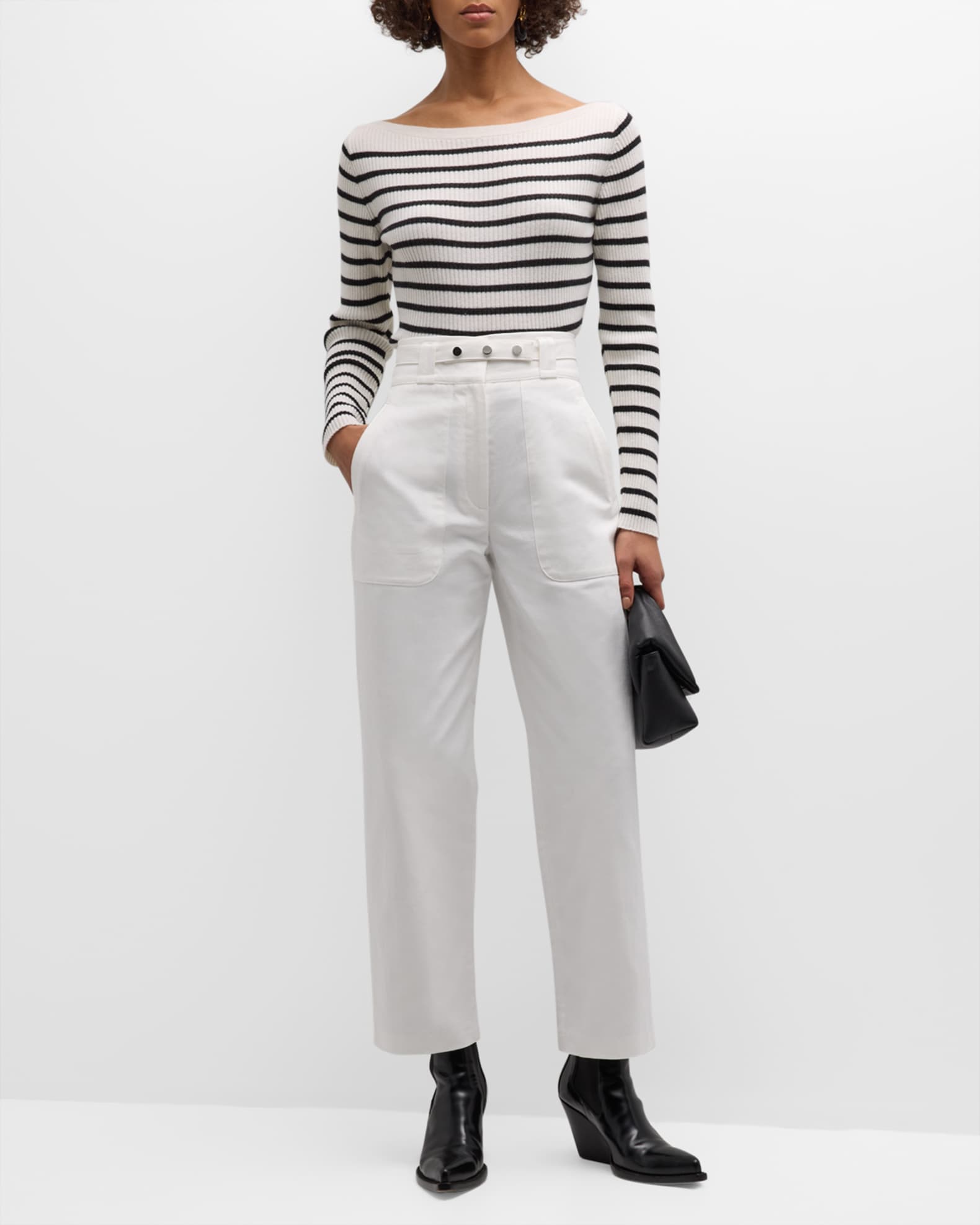 FRAME Striped Boatneck Sweater | Neiman Marcus