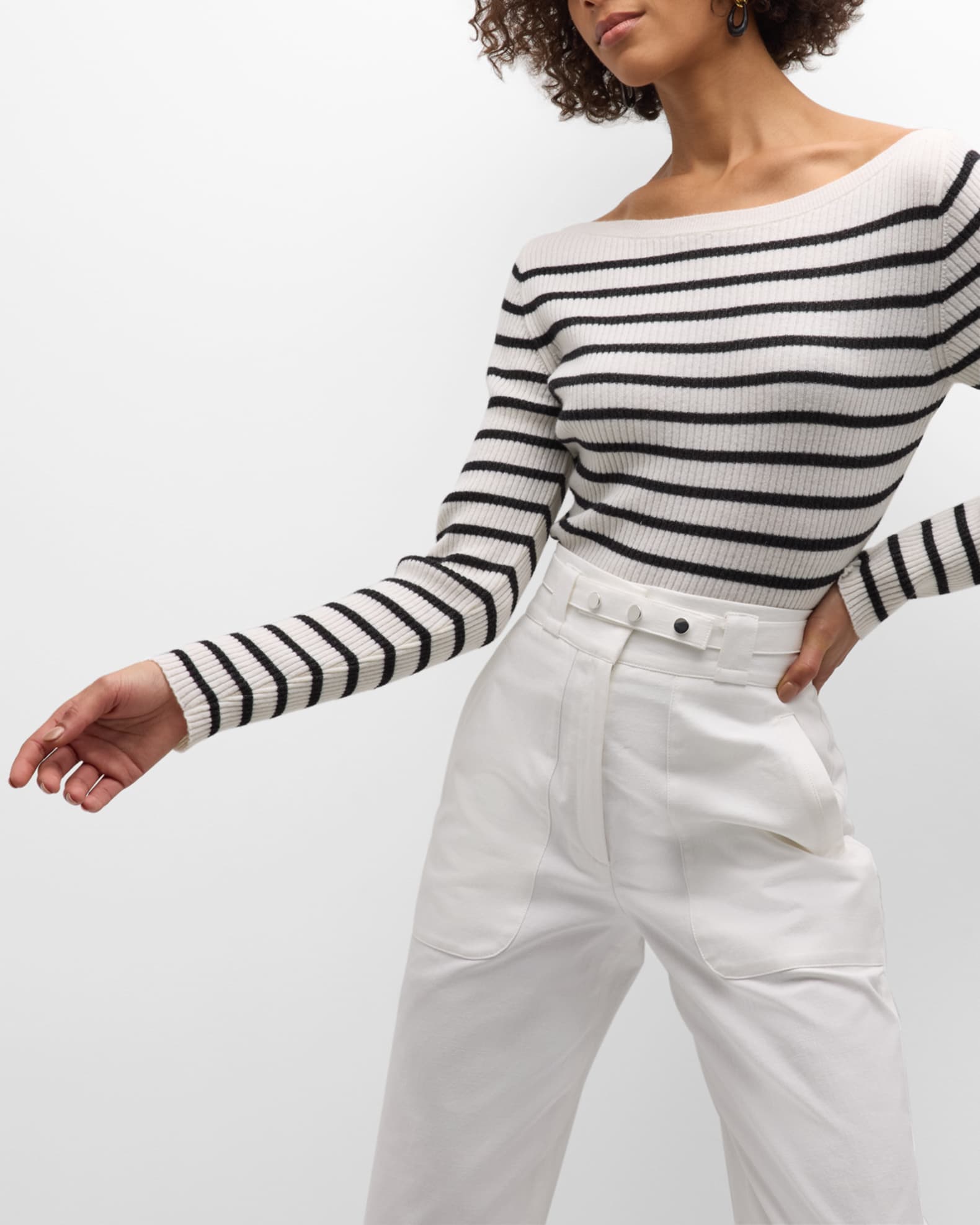 FRAME Striped Boatneck Sweater | Neiman Marcus