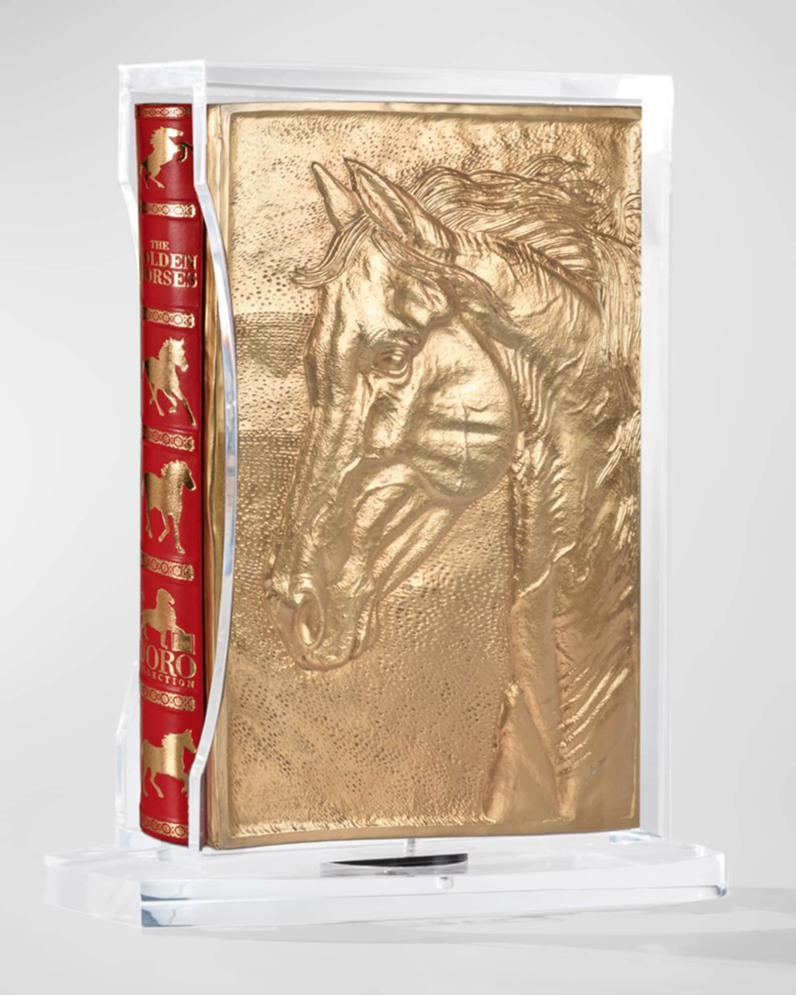 D'ORO Collection Crystal Effect Rotating Book Showcase | Neiman Marcus