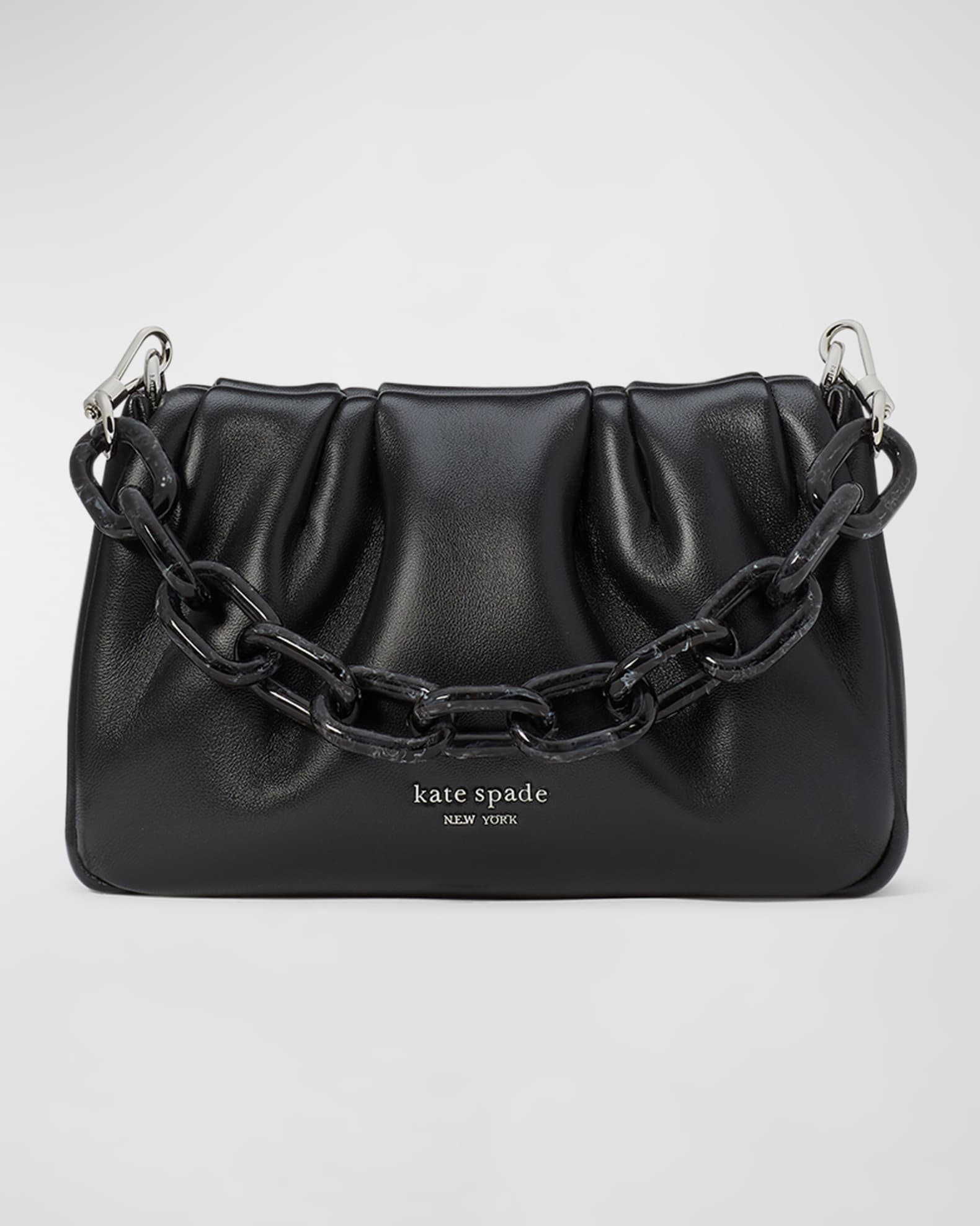 kate spade new york ruched leather crossbody bag | Neiman Marcus