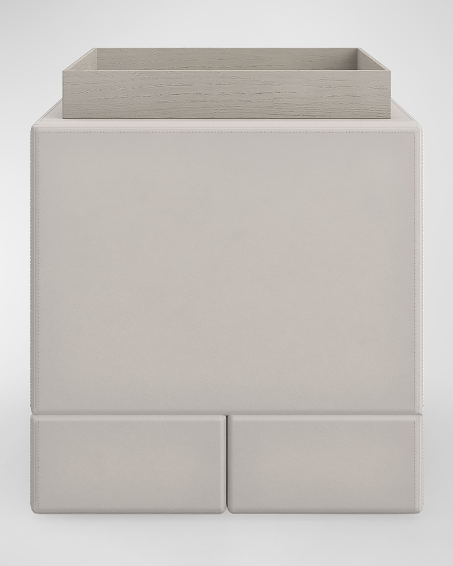 Kelly Hoppen x Caracole Bindi Leather Side Table | Neiman Marcus