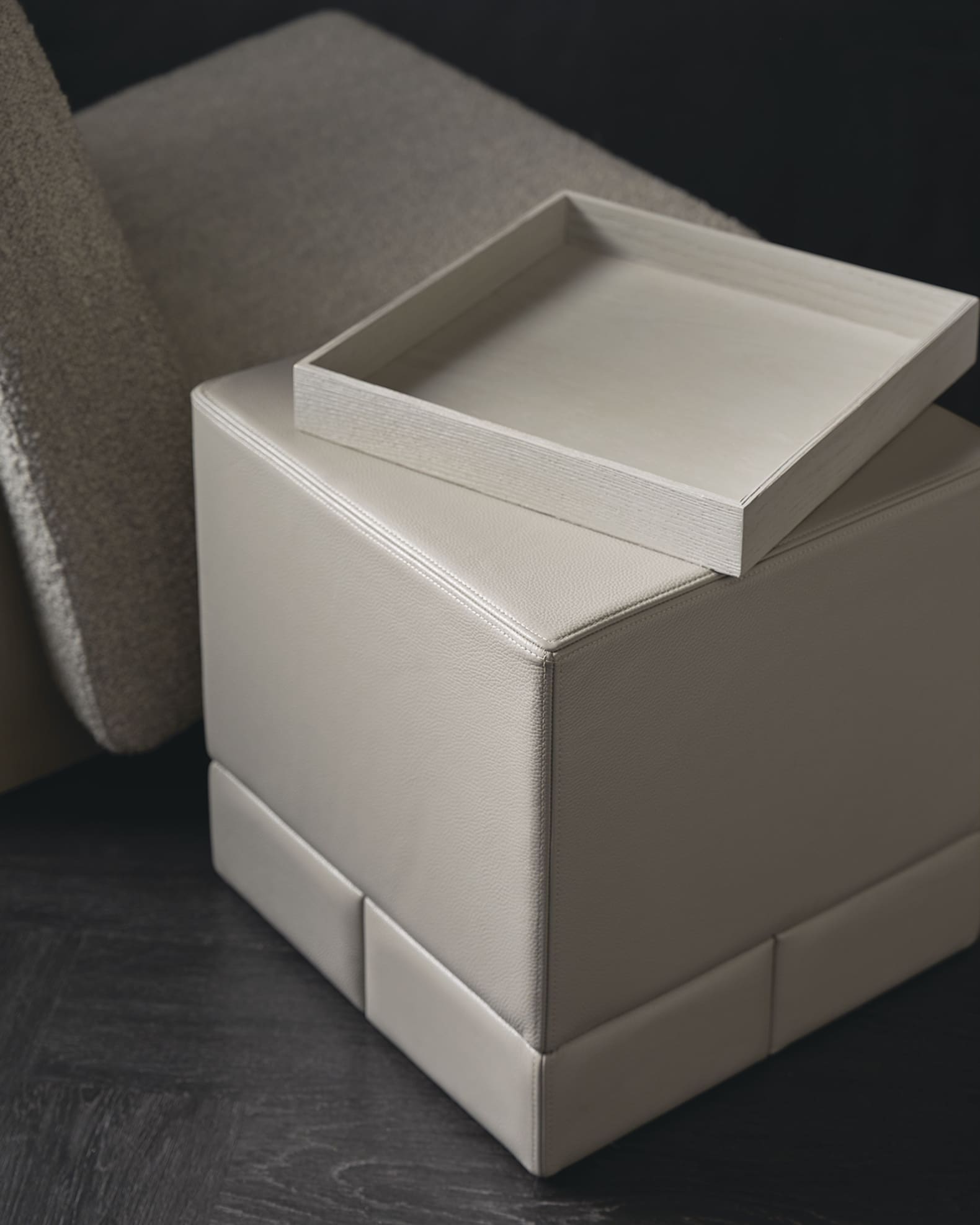 Kelly Hoppen x Caracole Bindi Leather Side Table | Neiman Marcus