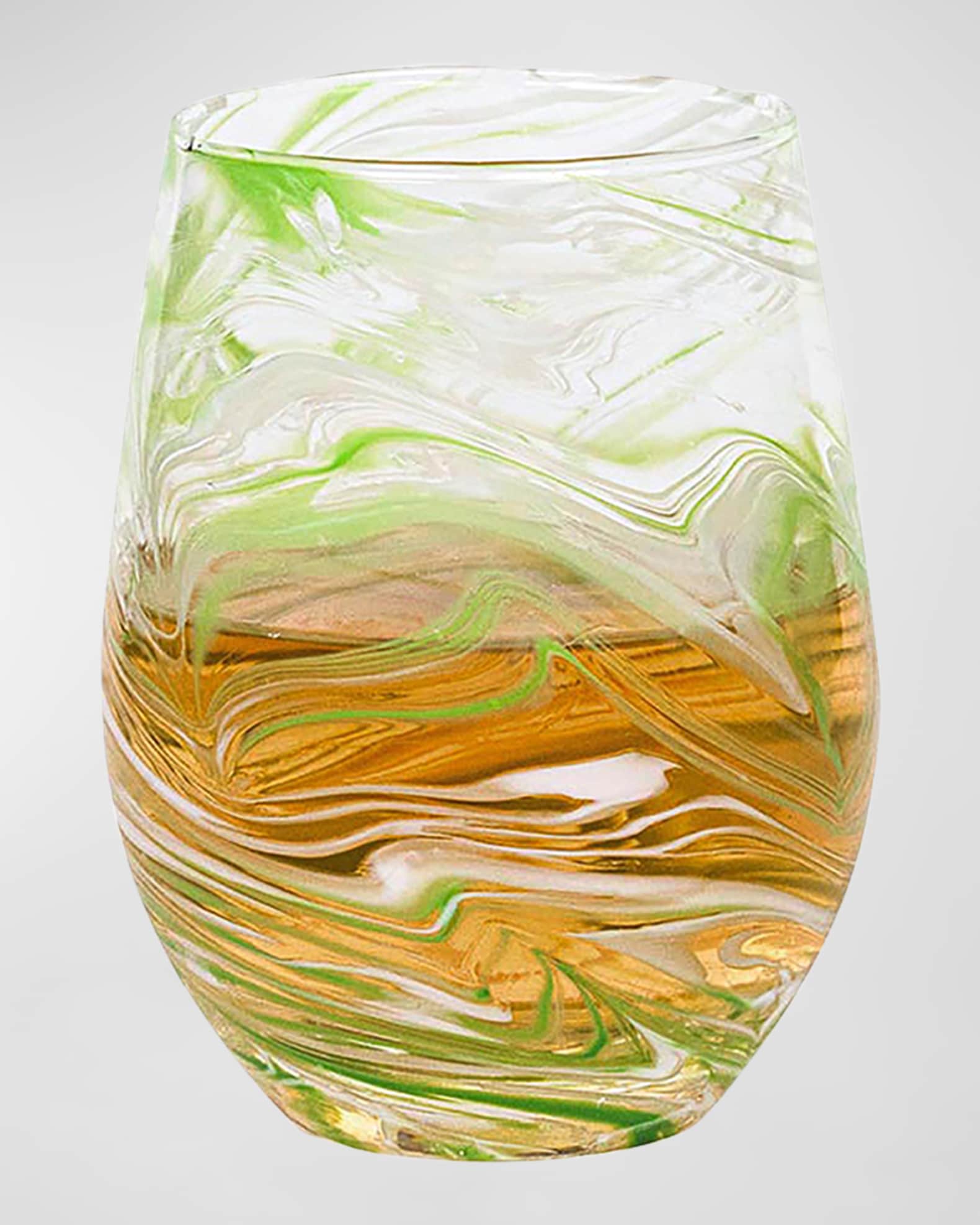 Juliska Puro Marbled Stemless Wine Glass | Neiman Marcus