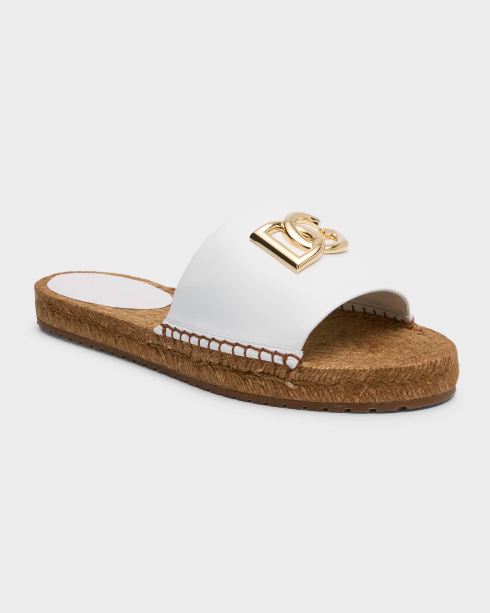 Dolce&Gabbana DG Medallion Napa Espadrille Sandals | Neiman Marcus