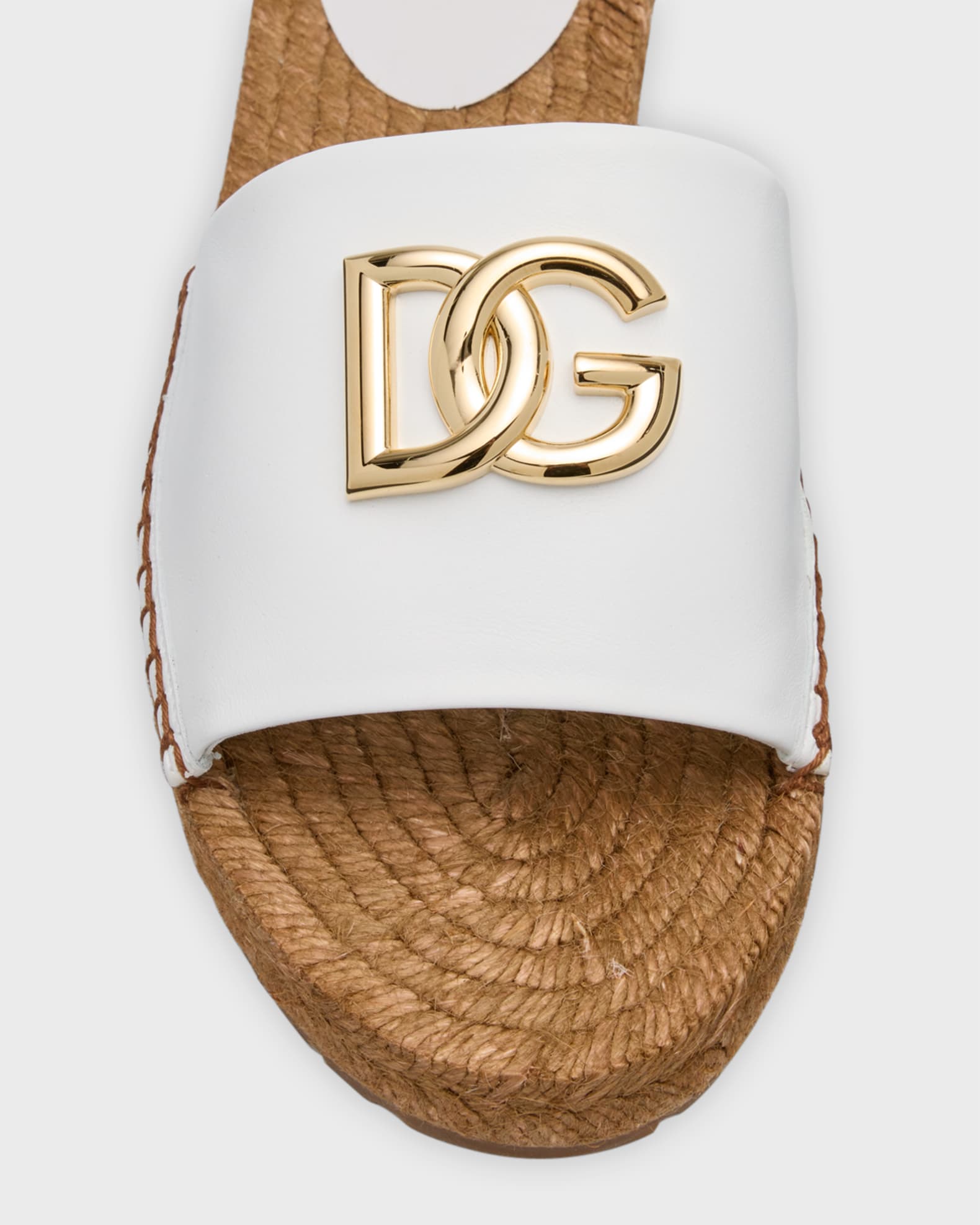 Dolce&Gabbana DG Medallion Napa Espadrille Sandals | Neiman Marcus