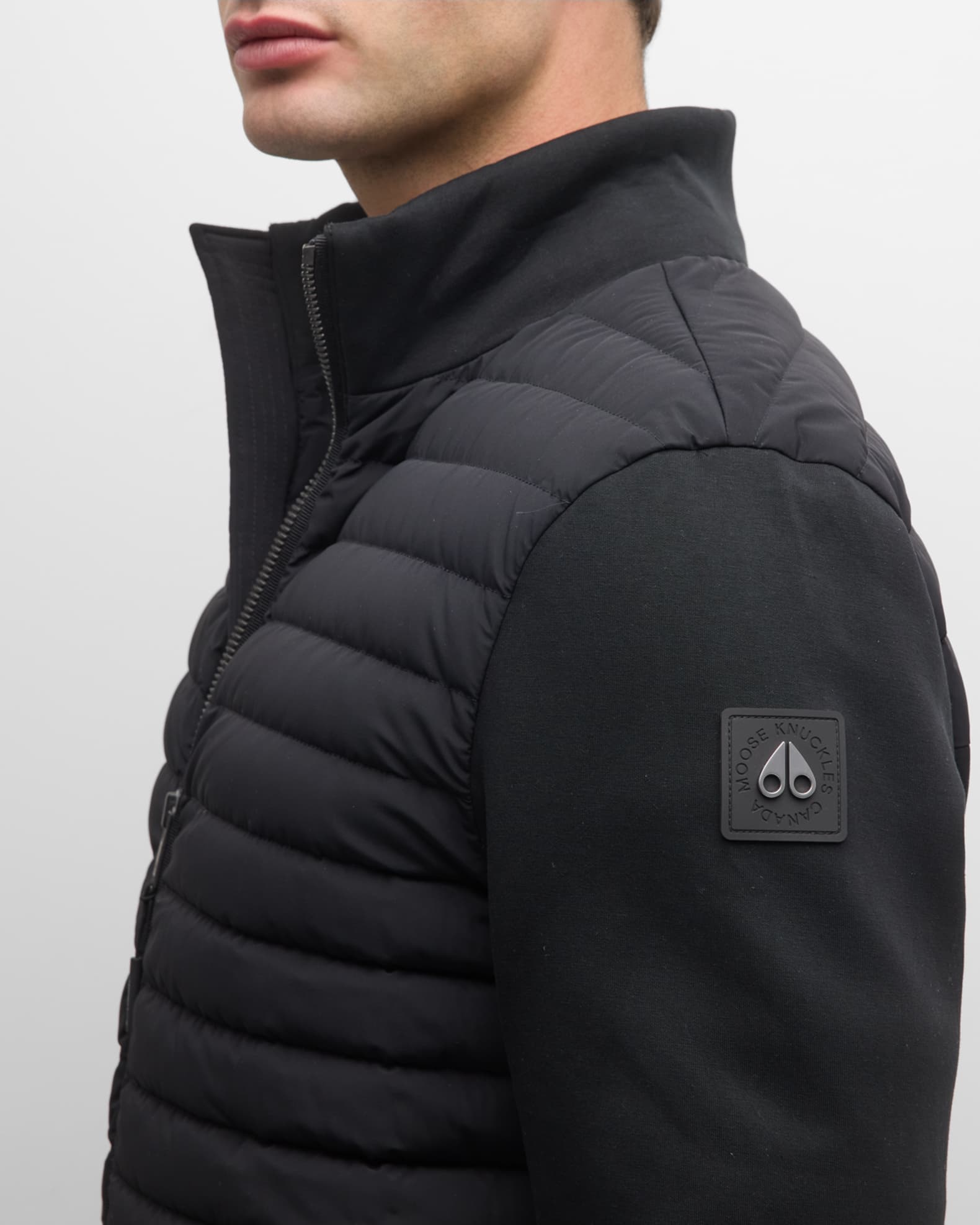 Moose Knuckles Men's Realwood Hybrid Bomber Jacket | Neiman Marcus