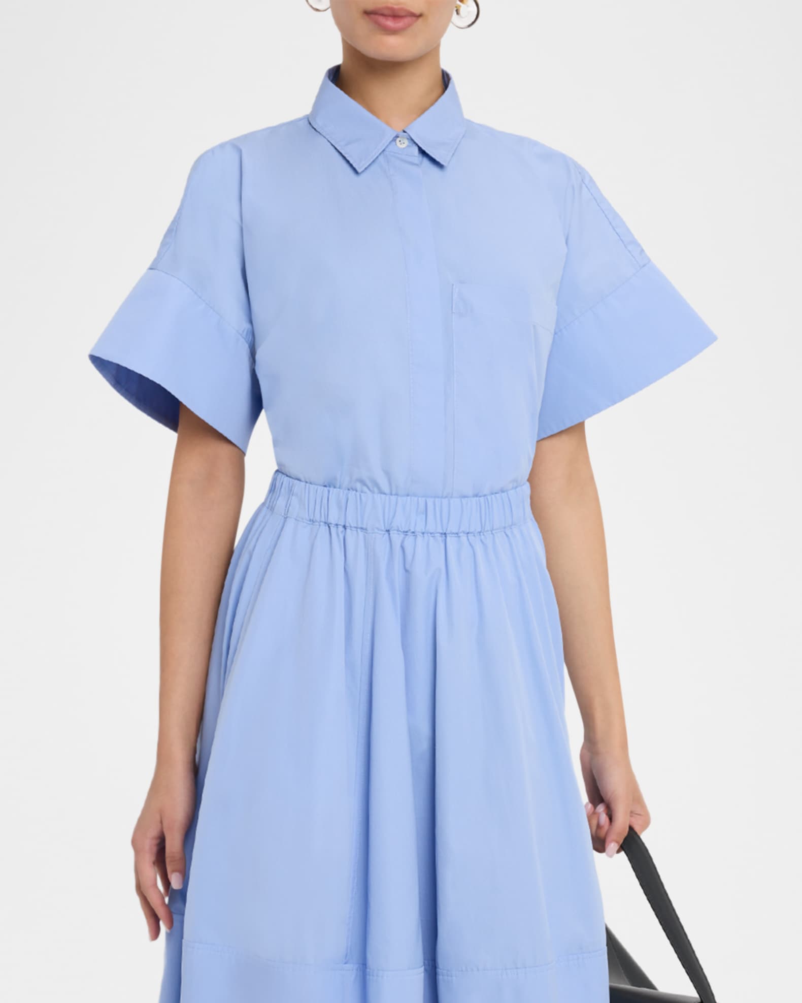 Co Boxy Short-Sleeve Collared Shirt | Neiman Marcus
