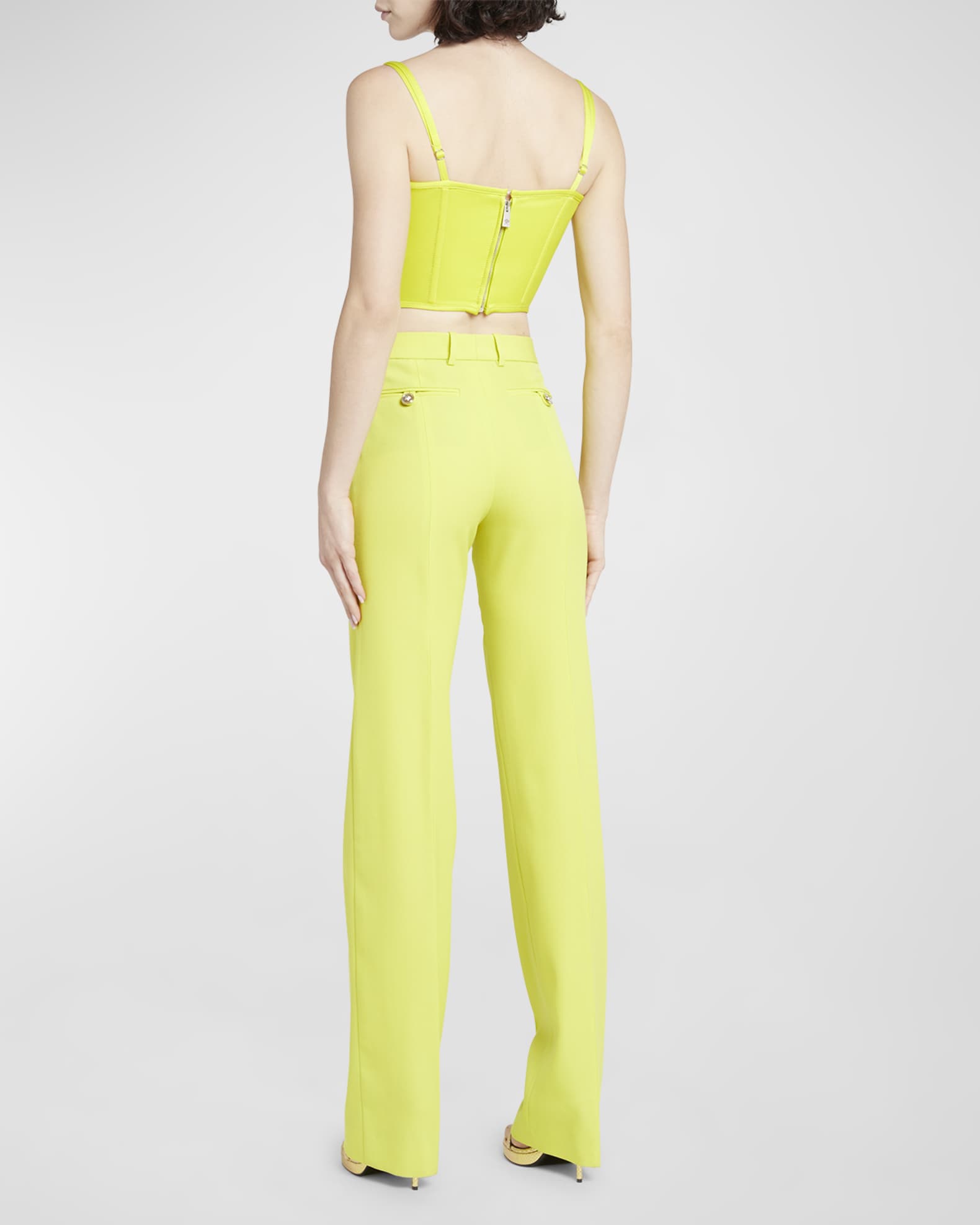 Versace Satin Corset Top with Medusa Hardware | Neiman Marcus