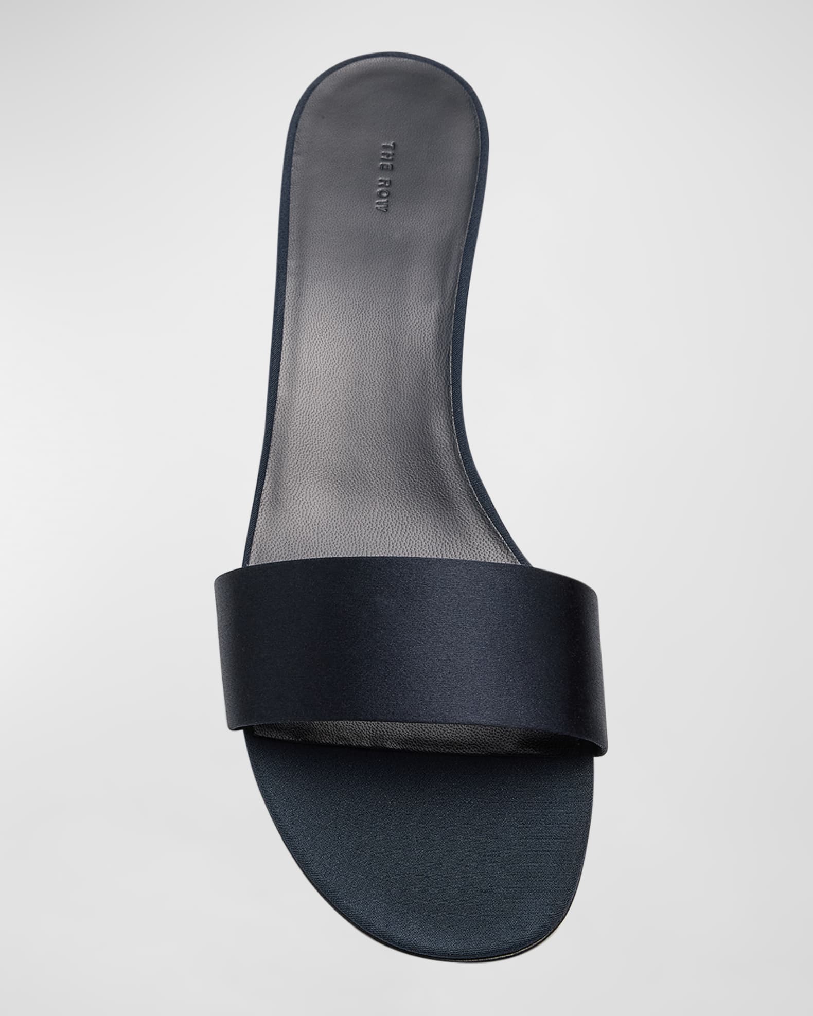 THE ROW Silk Kitten-Heel Slide Sandals | Neiman Marcus