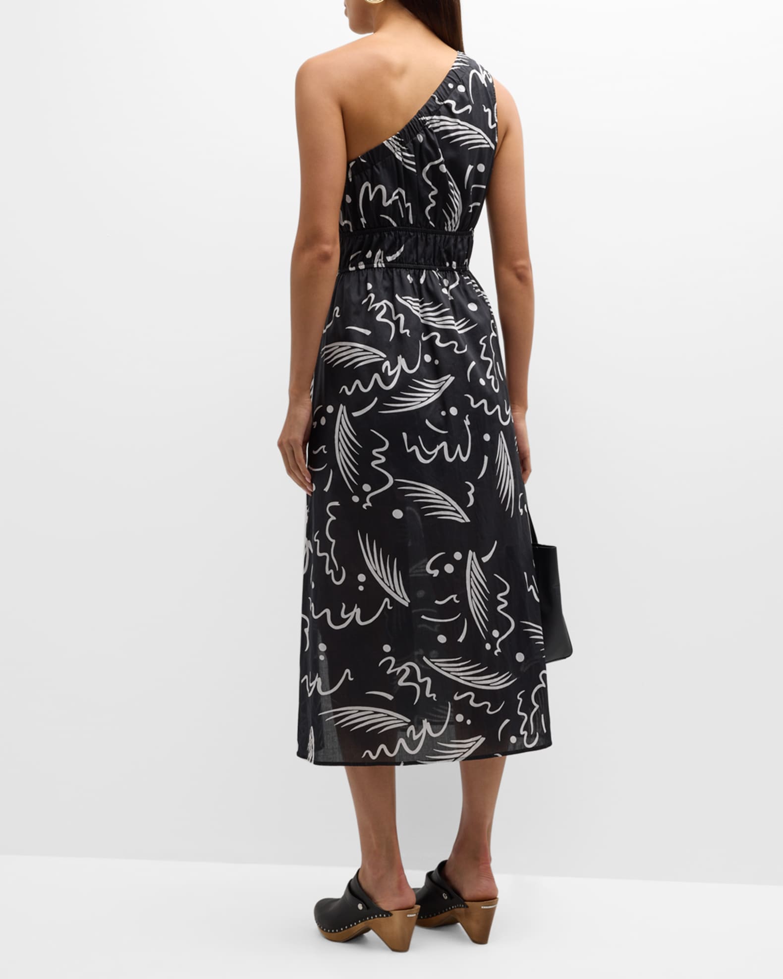 Rails Tahiti Night Selani One-Shoulder Midi Dress | Neiman Marcus