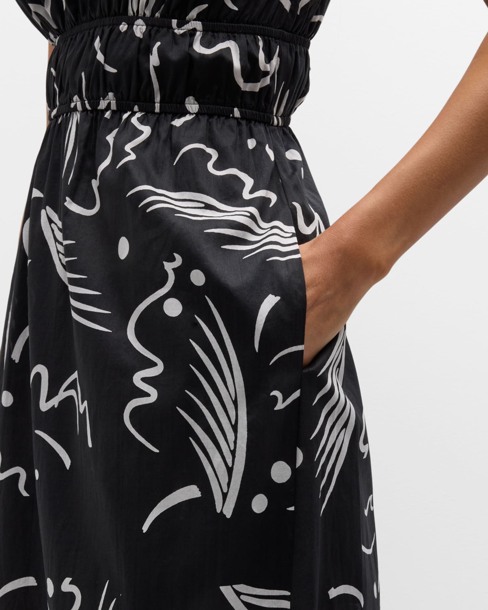 Rails Tahiti Night Selani One-Shoulder Midi Dress | Neiman Marcus