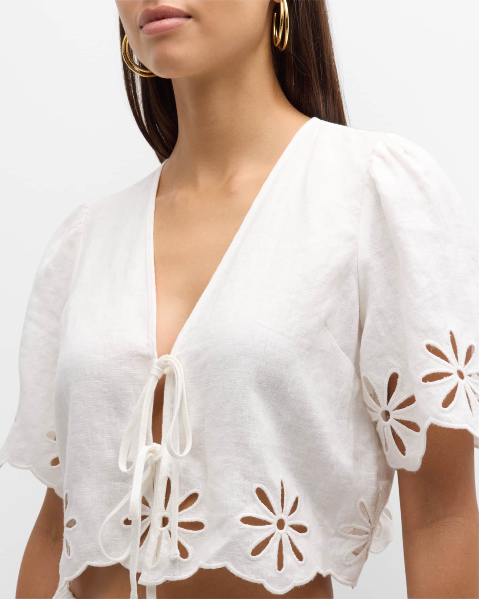 Rails Pari Floral Cutout Crop Top | Neiman Marcus