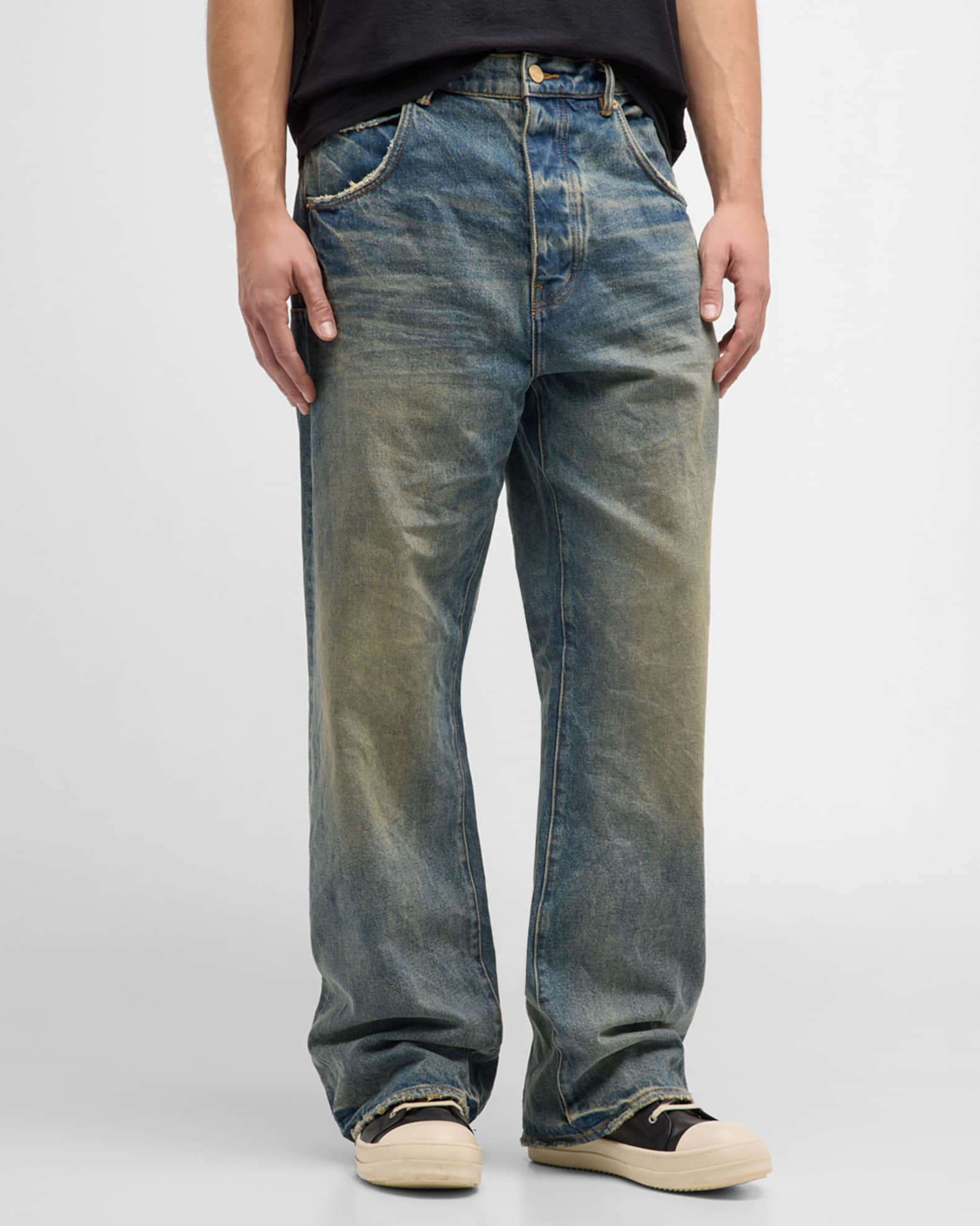 PURPLE Men's P018 Vintage Dirty Relaxed Jeans | Neiman Marcus