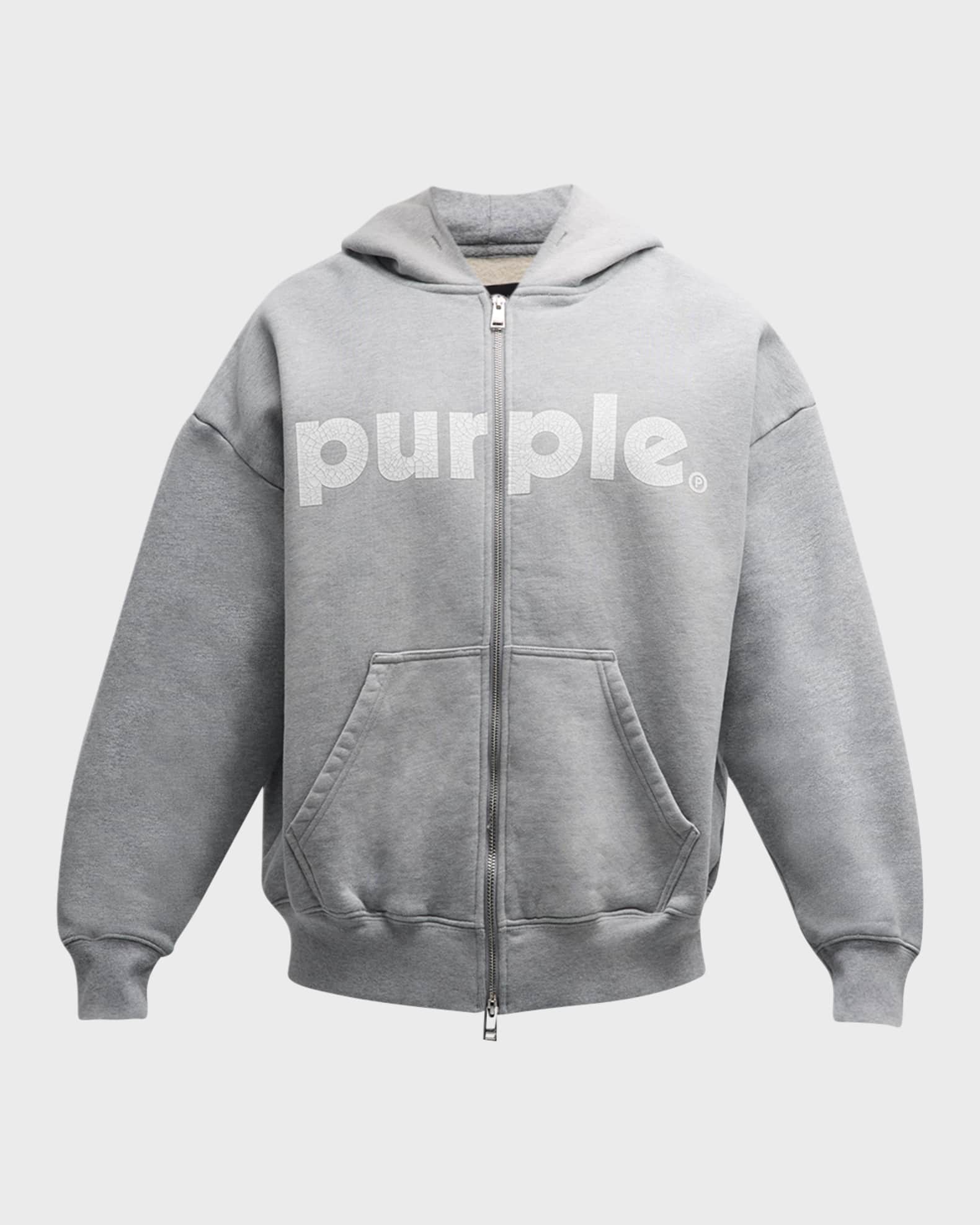 PURPLE Men's Fleece Full-Zip Hoodie | Neiman Marcus
