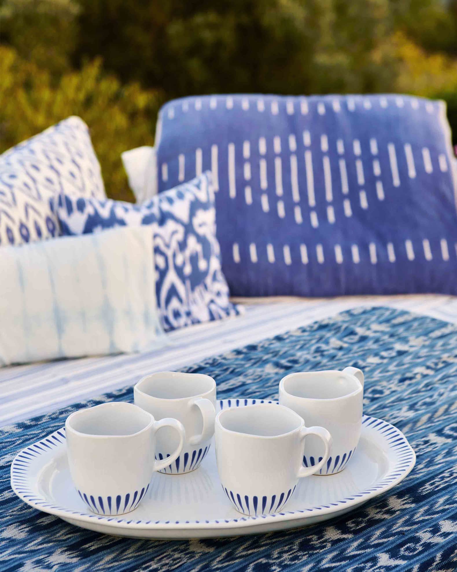 Juliska Sitio Stripe Delft Blue Mug | Neiman Marcus